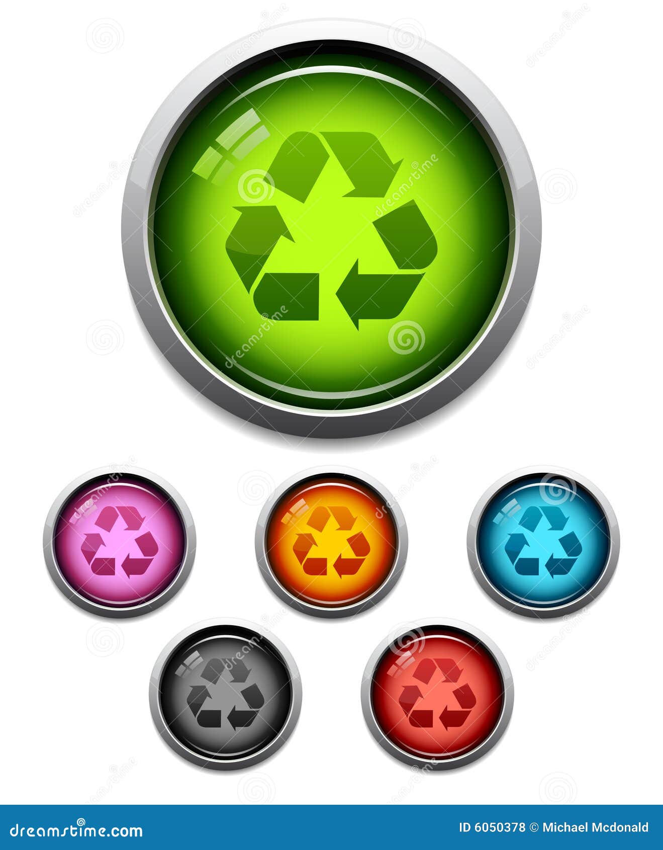 Recycle button icon stock vector. Illustration of conservation - 6050378