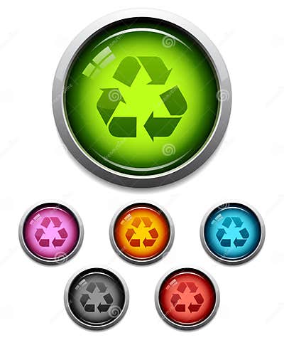 Recycle button icon stock vector. Illustration of conservation - 6050378