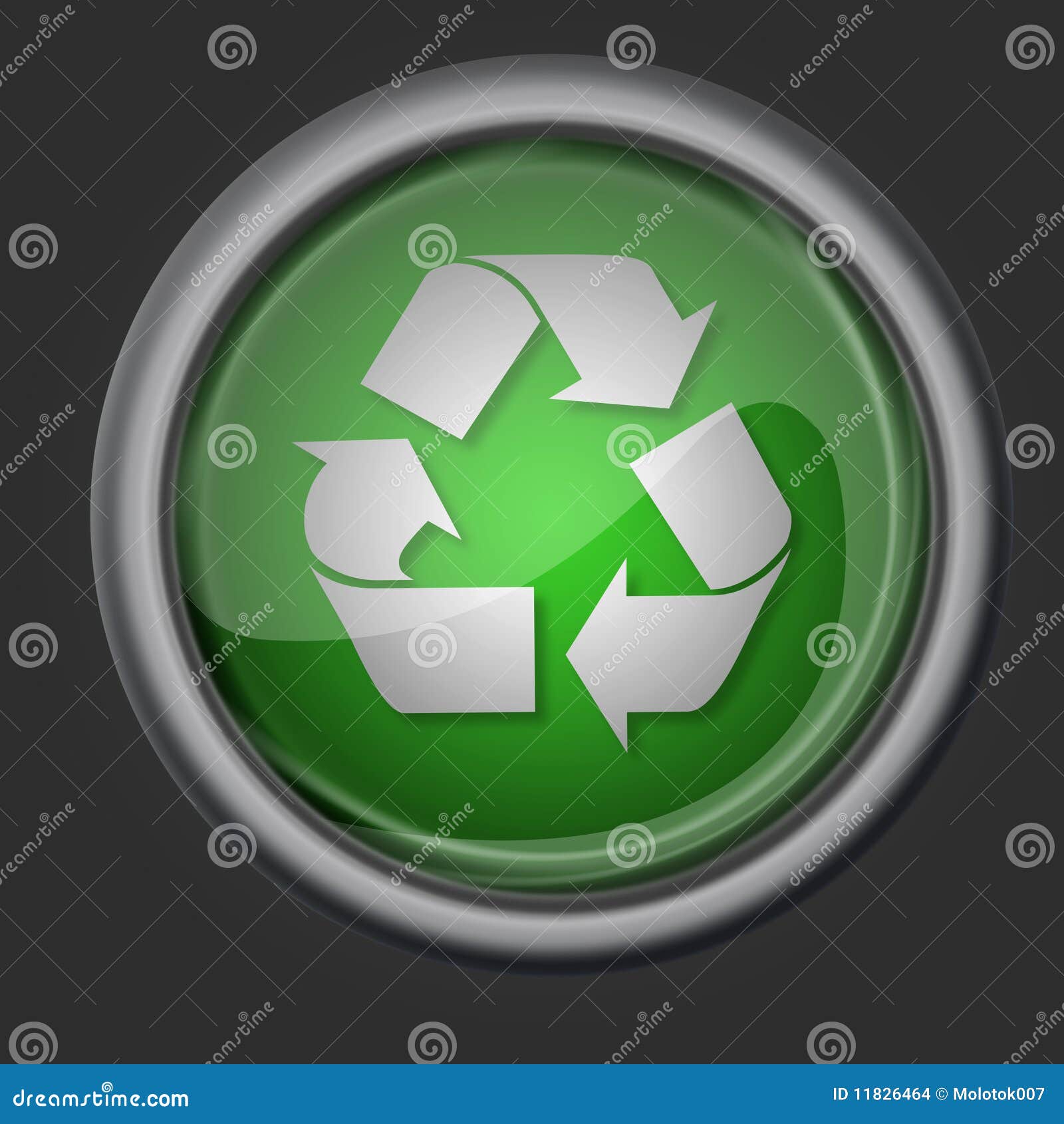 Recycle button icon symbol stock illustration. Illustration of ...