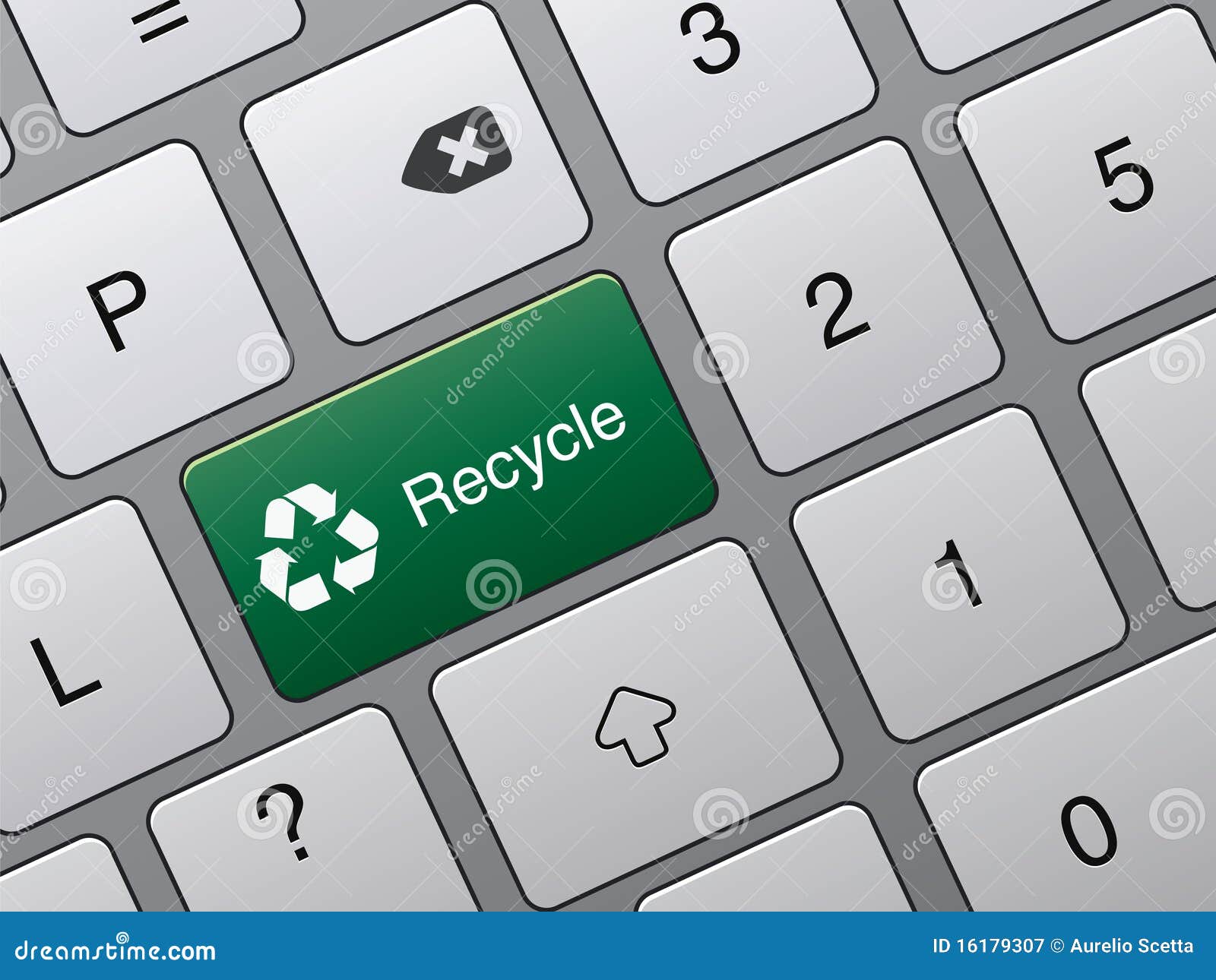 Recycle button on keyboard stock vector. Illustration of equipment ...