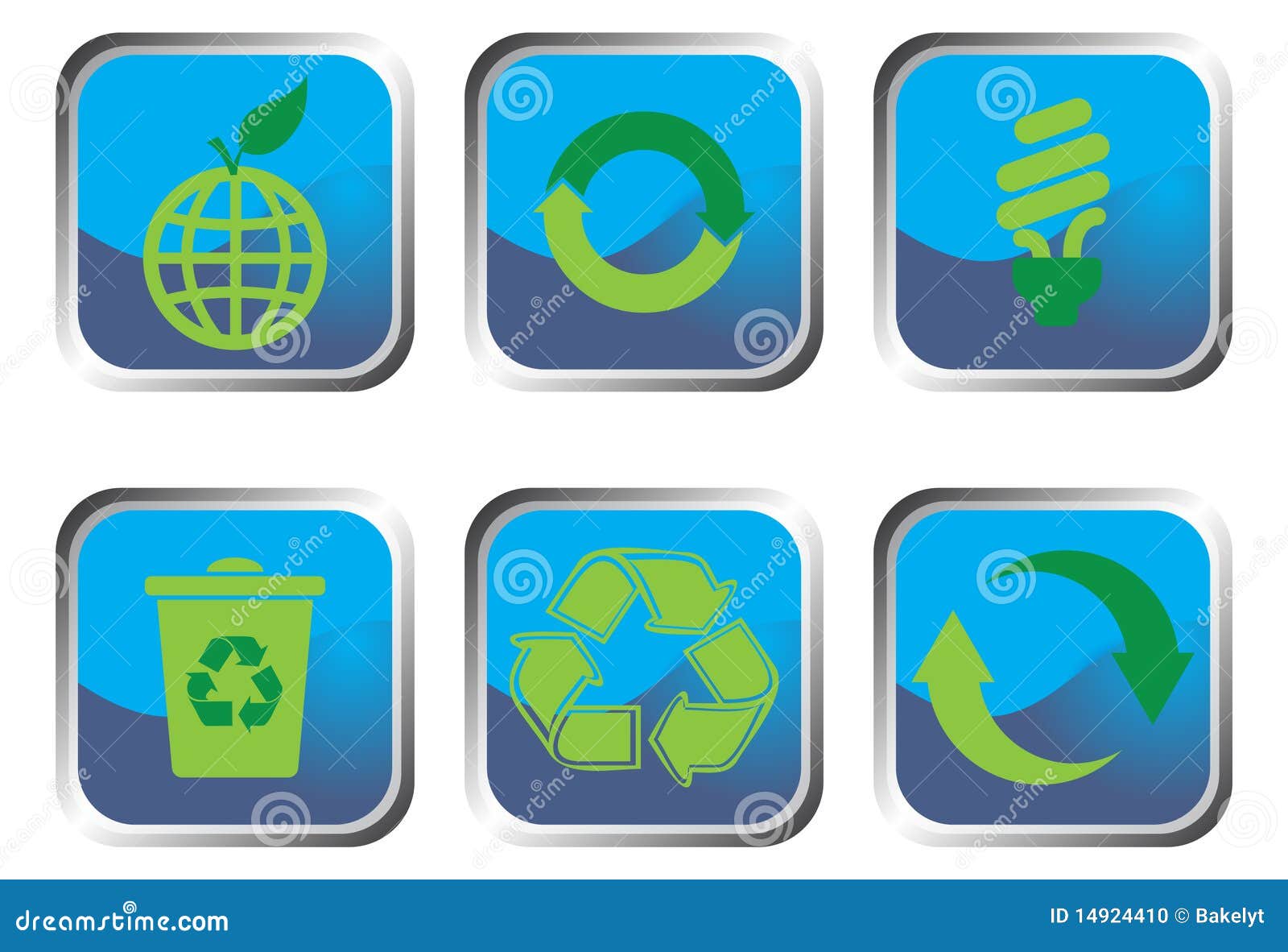 Recycle buttons stock vector. Illustration of ecosystem - 14924410