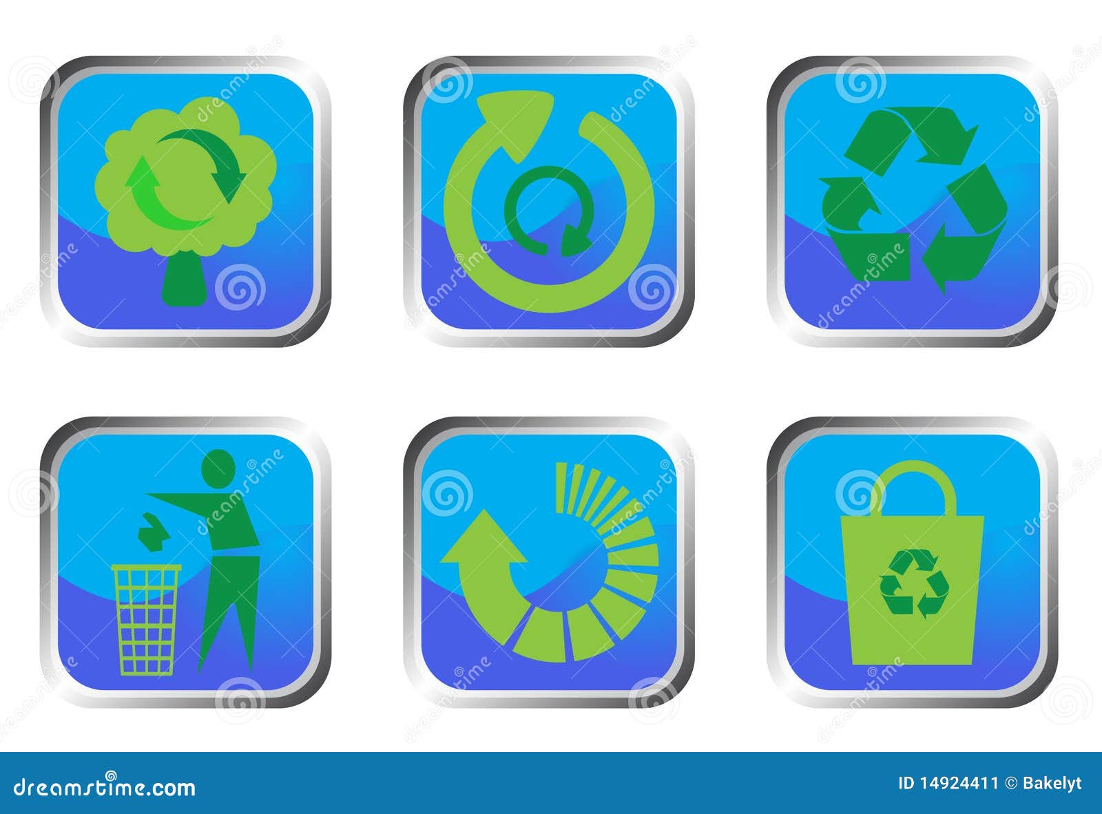 Recycle buttons stock vector. Illustration of color, health - 14924411