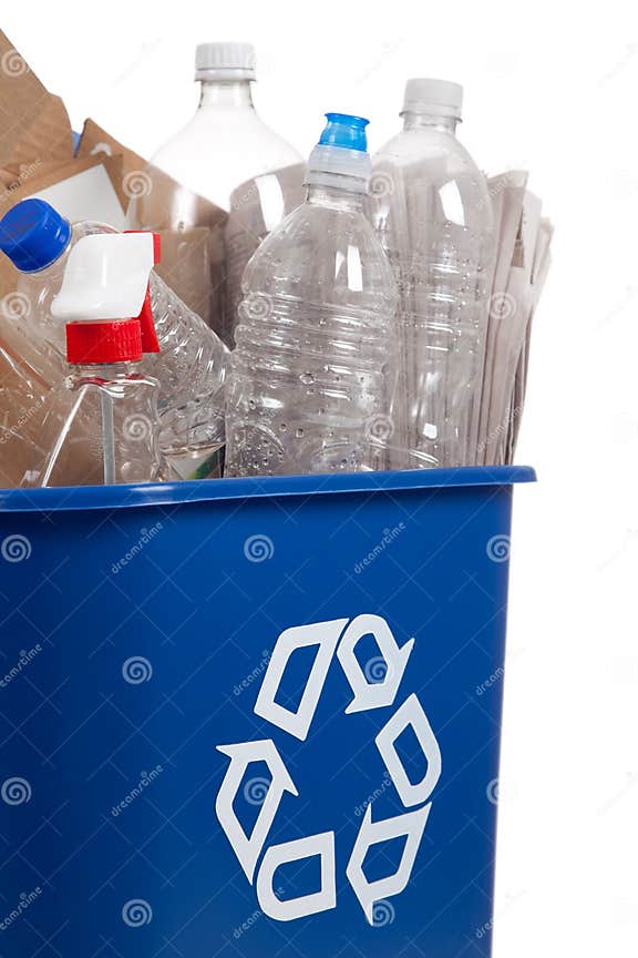 Recycle Can with Recyclables Stock Image - Image of reusable, recycling ...