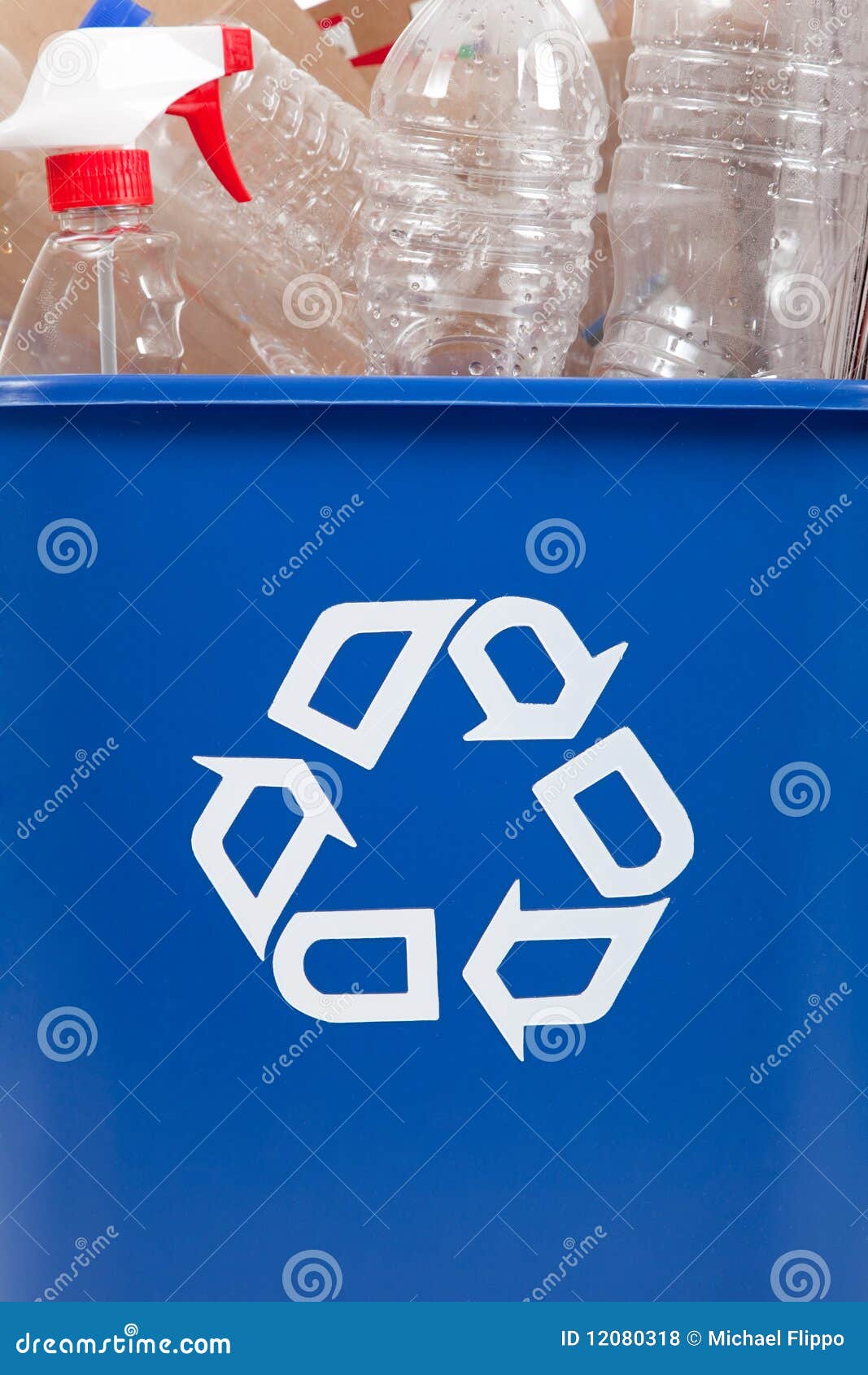 Recycle Can with Recyclables Stock Photo - Image of garbage, ecological ...