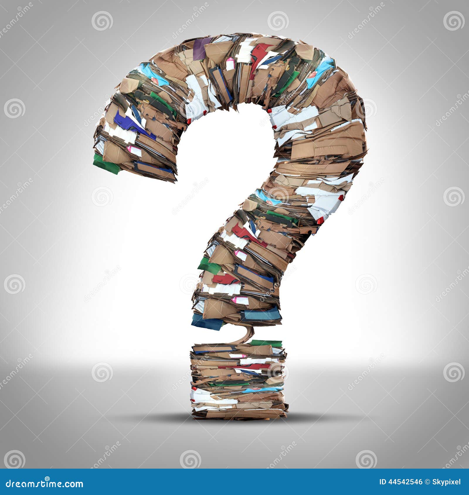 Recycle Cardboard Paper Question Stock Illustration - Illustration of ...