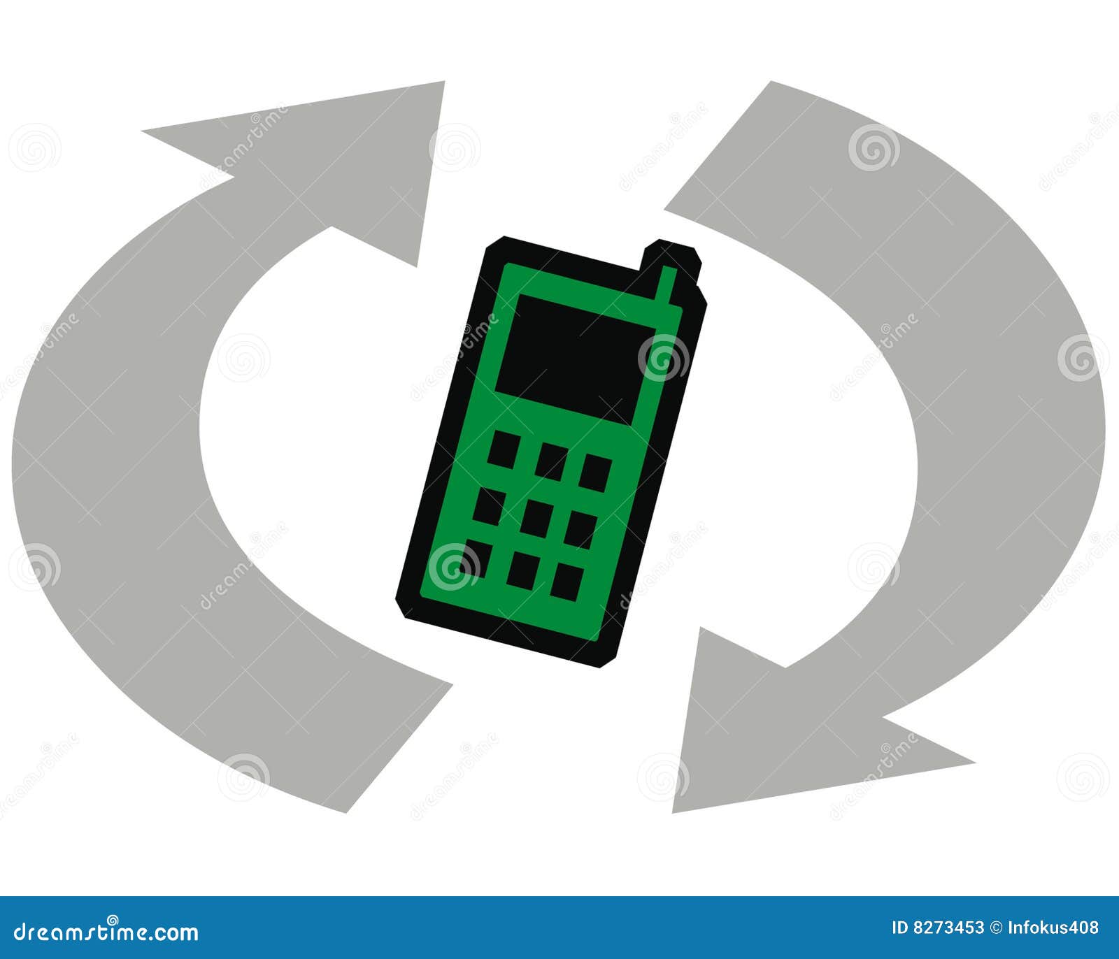 Recycle cell phones stock illustration. Illustration of computer - 8273453