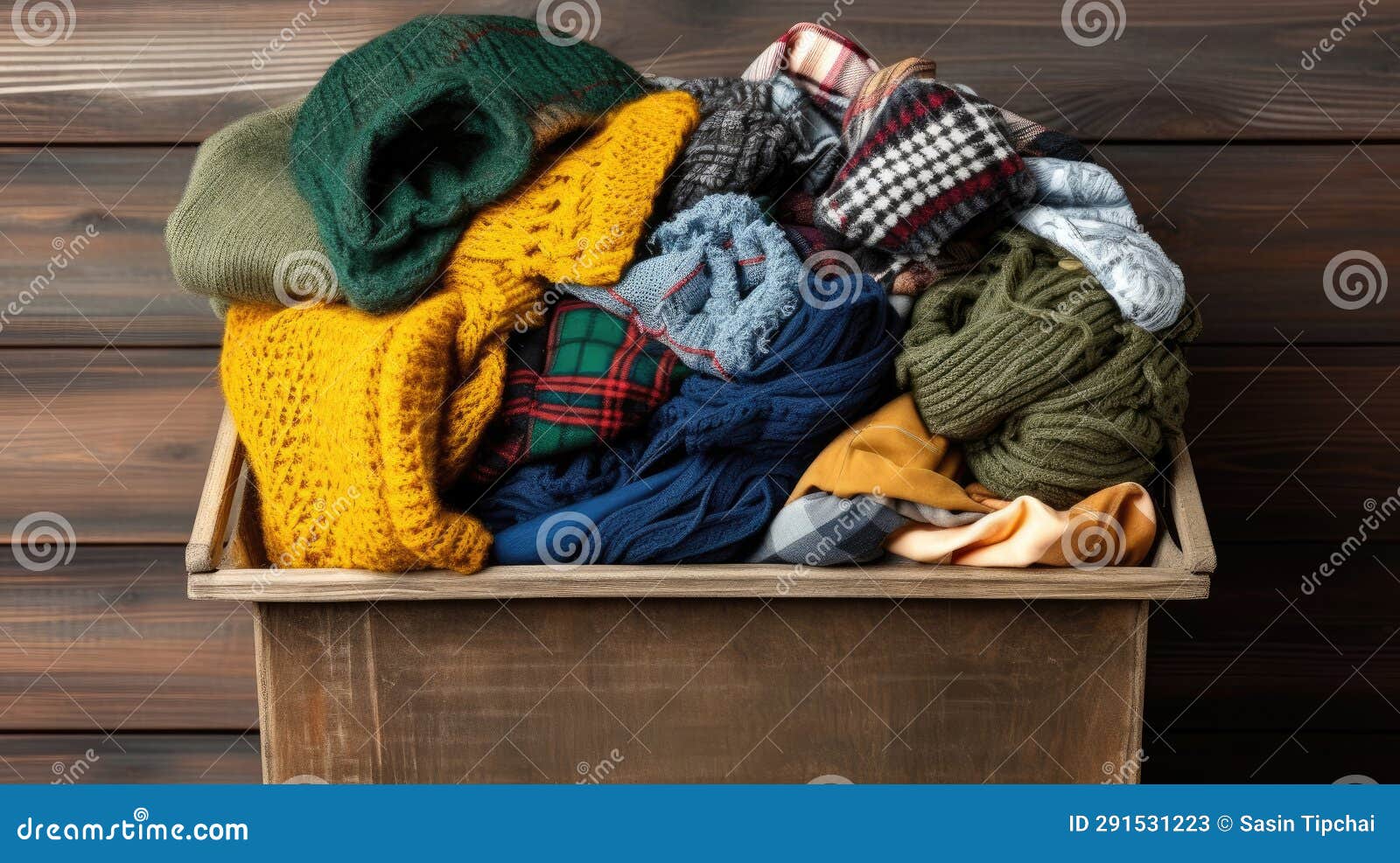 Recycle Clothes Concept. Recycling Box Full of Clothes Stock ...