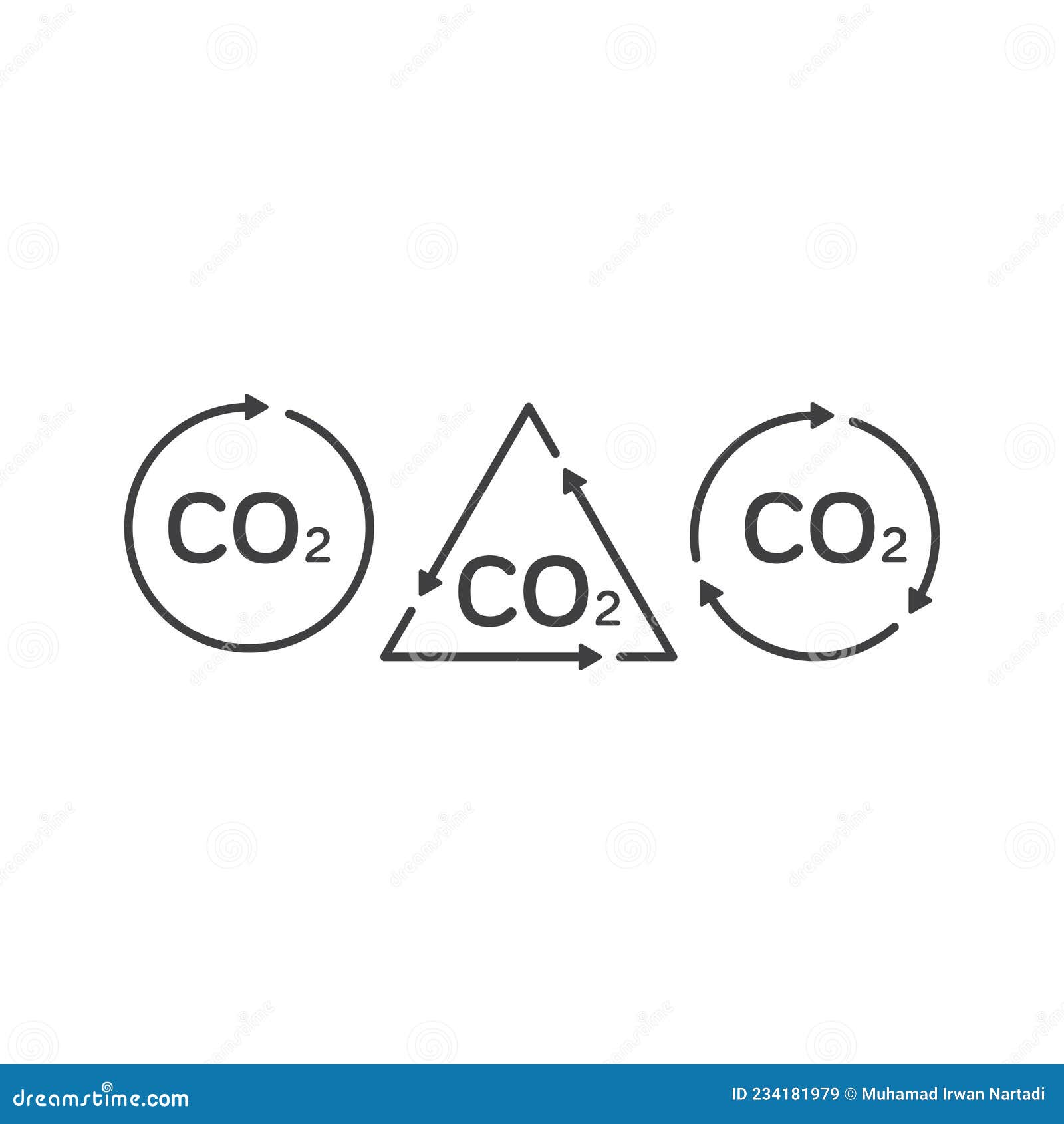 Recycle CO2 Carbon Dioxide. Vector Icon Template Stock Vector ...