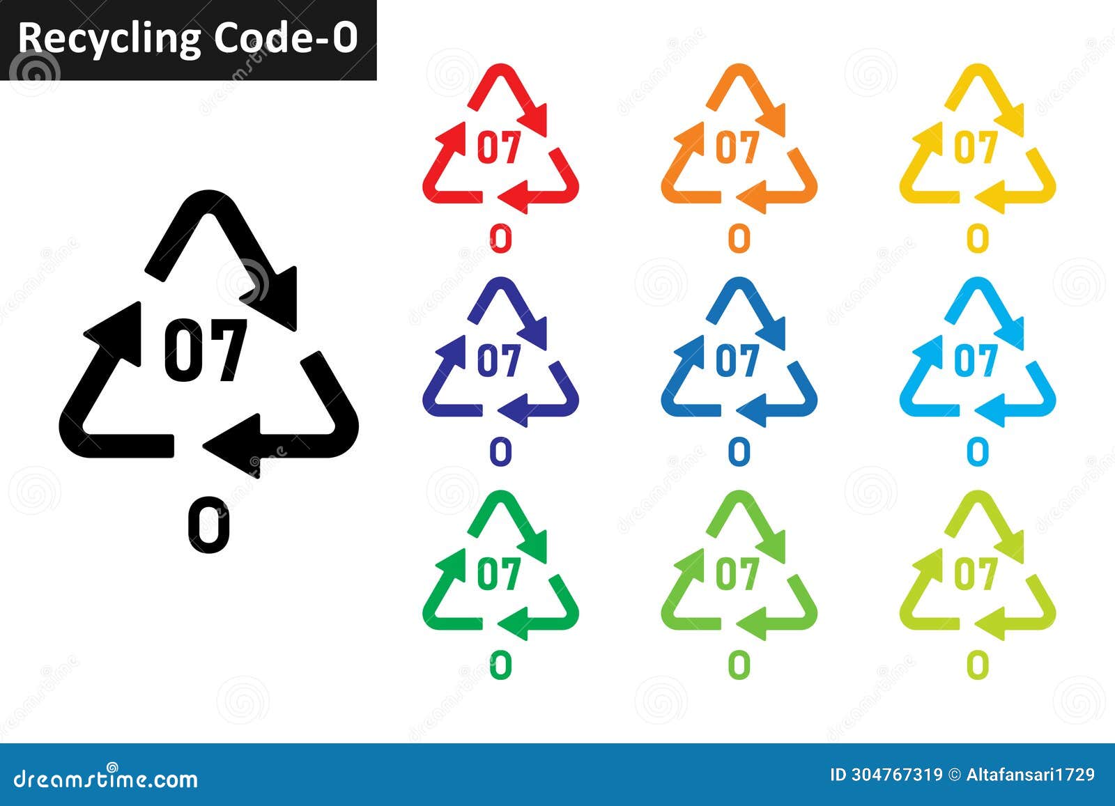 OTHER Plastic Recycling Code Icon Set. Stock Illustration ...