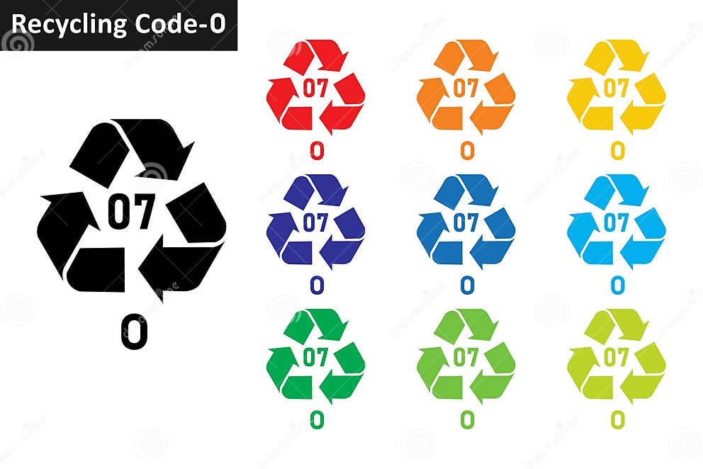 OTHER Plastic Recycling Code Icon Set. Mobius Strip Plastic Recycling ...