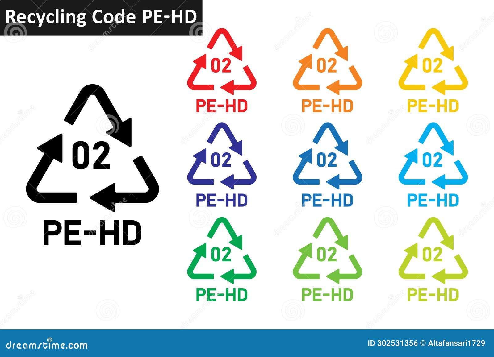 Recycle Code PE-HD Set Vector Illustration | CartoonDealer.com #302531356