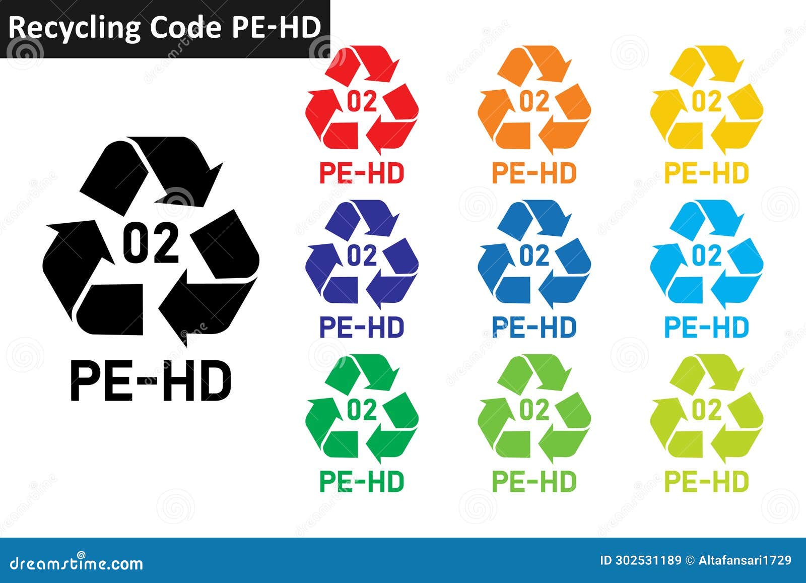 Recycle Code PE-HD Set- Mobius Strip Stock Vector - Illustration of ...