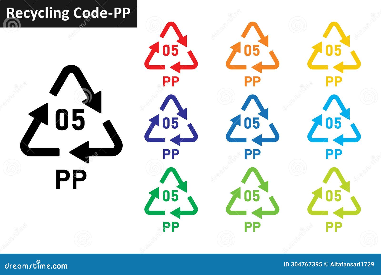 Plastic Recycling Symbol 05 PP. Plastic Recycling Code 05 Icon ...