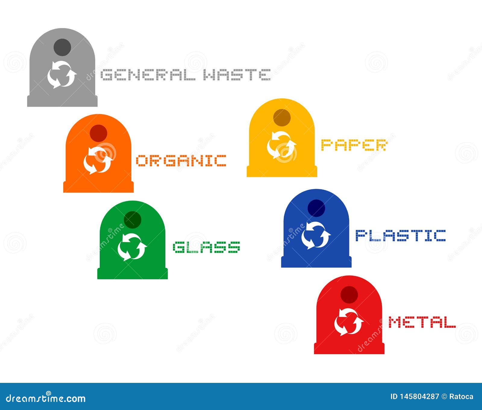 Recycle color symbols stock vector. Illustration of design - 145804287