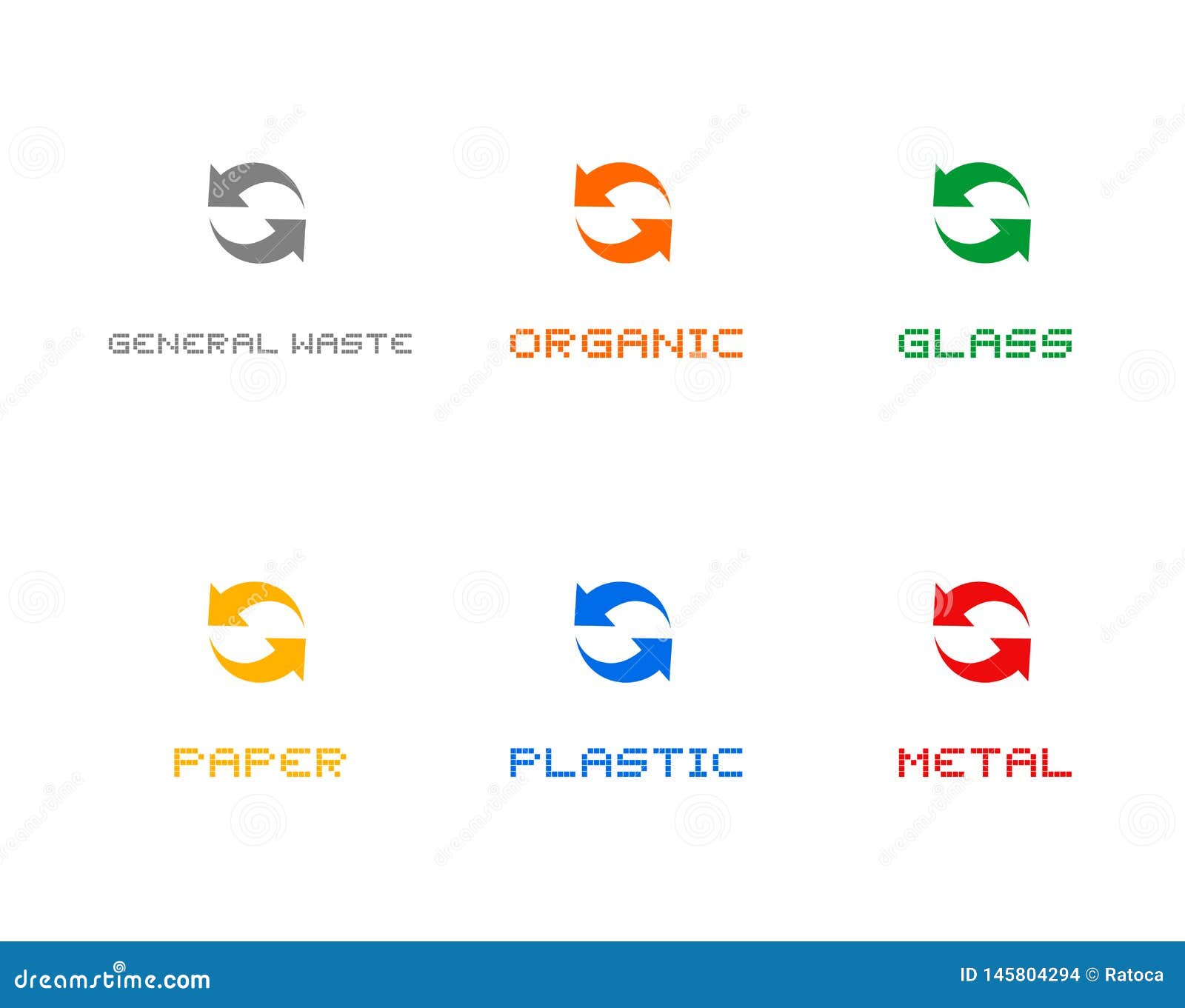 Recycle color symbols stock vector. Illustration of vector - 145804294