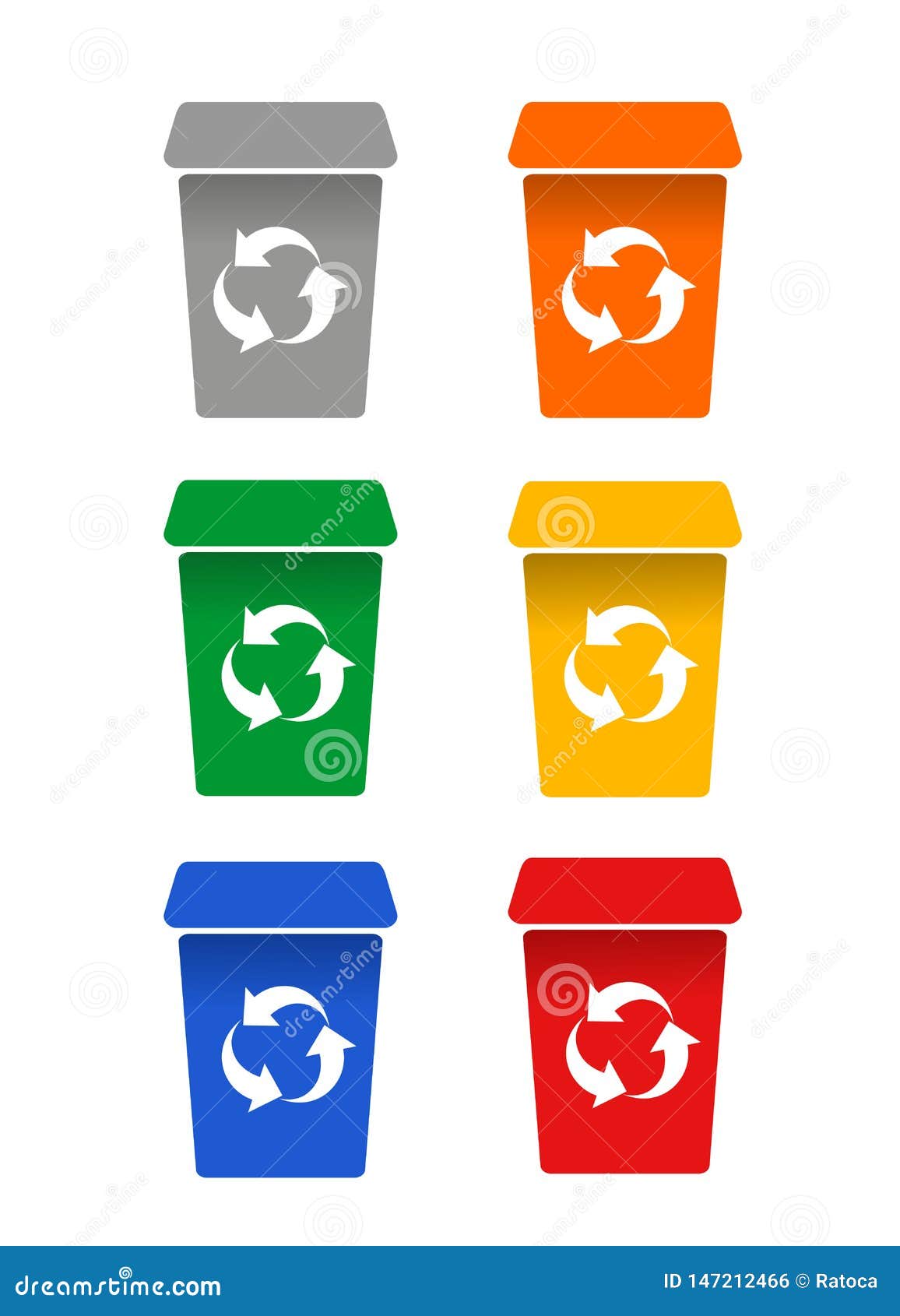 Recycle color symbols stock vector. Illustration of sign - 147212466