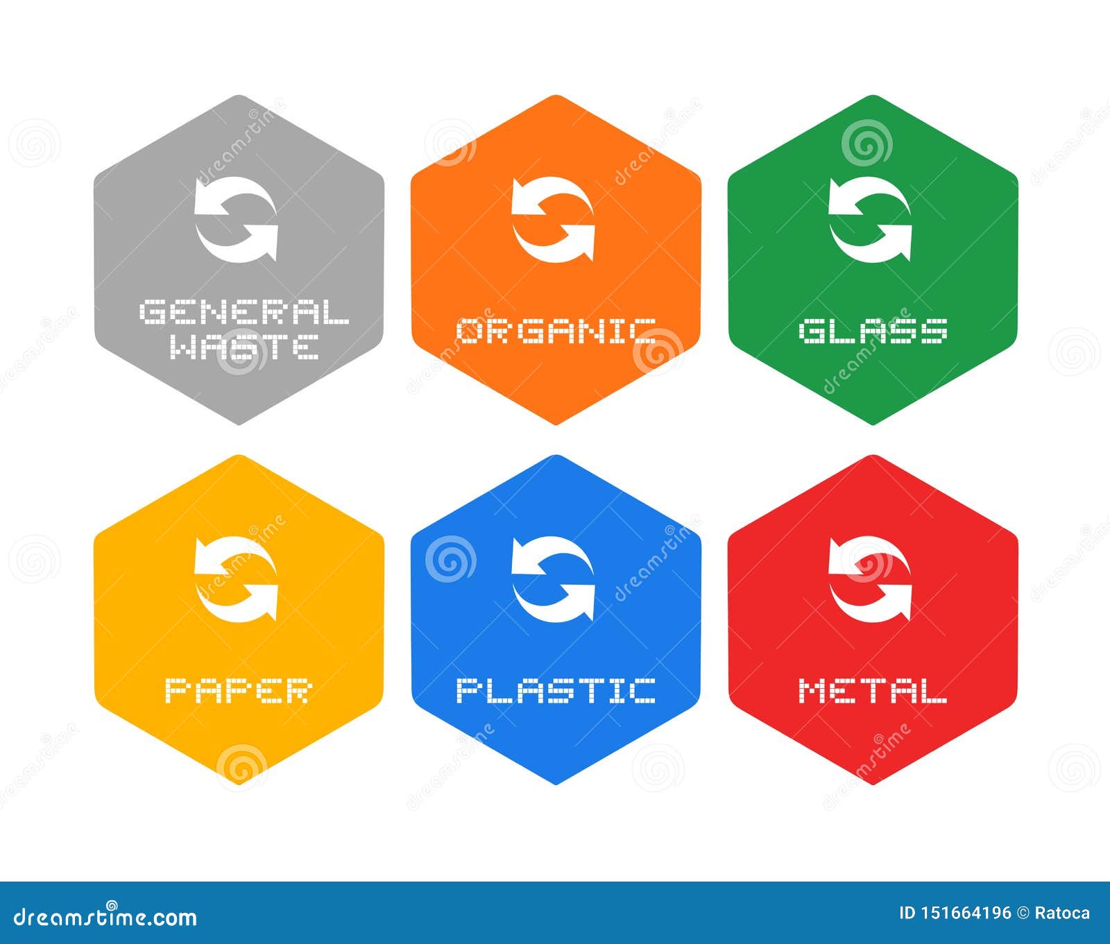 Recycle color symbols stock vector. Illustration of garbage - 151664196