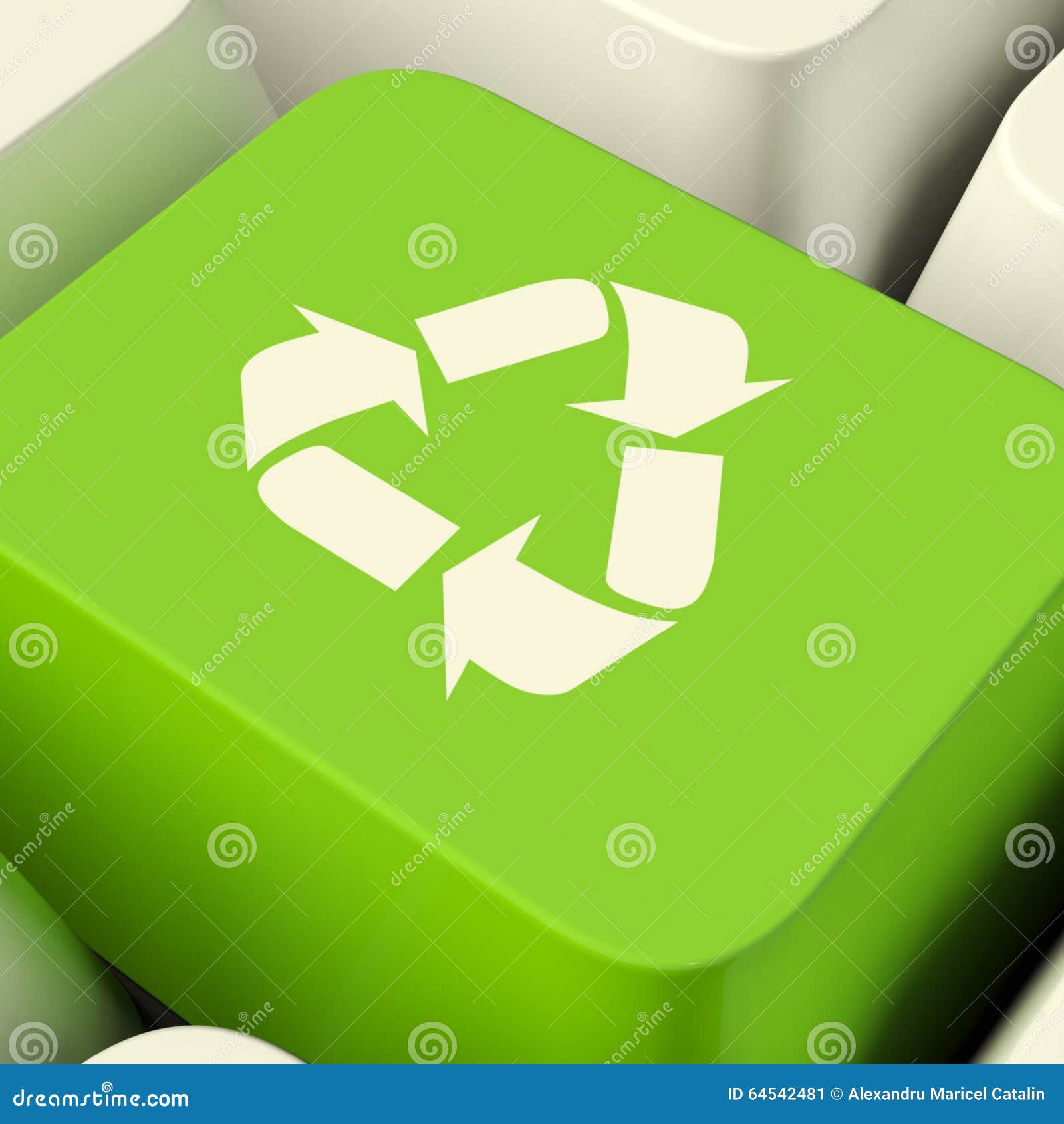 Recycle Computer Key in Green Showing Recycling and Eco Friendly Stock ...