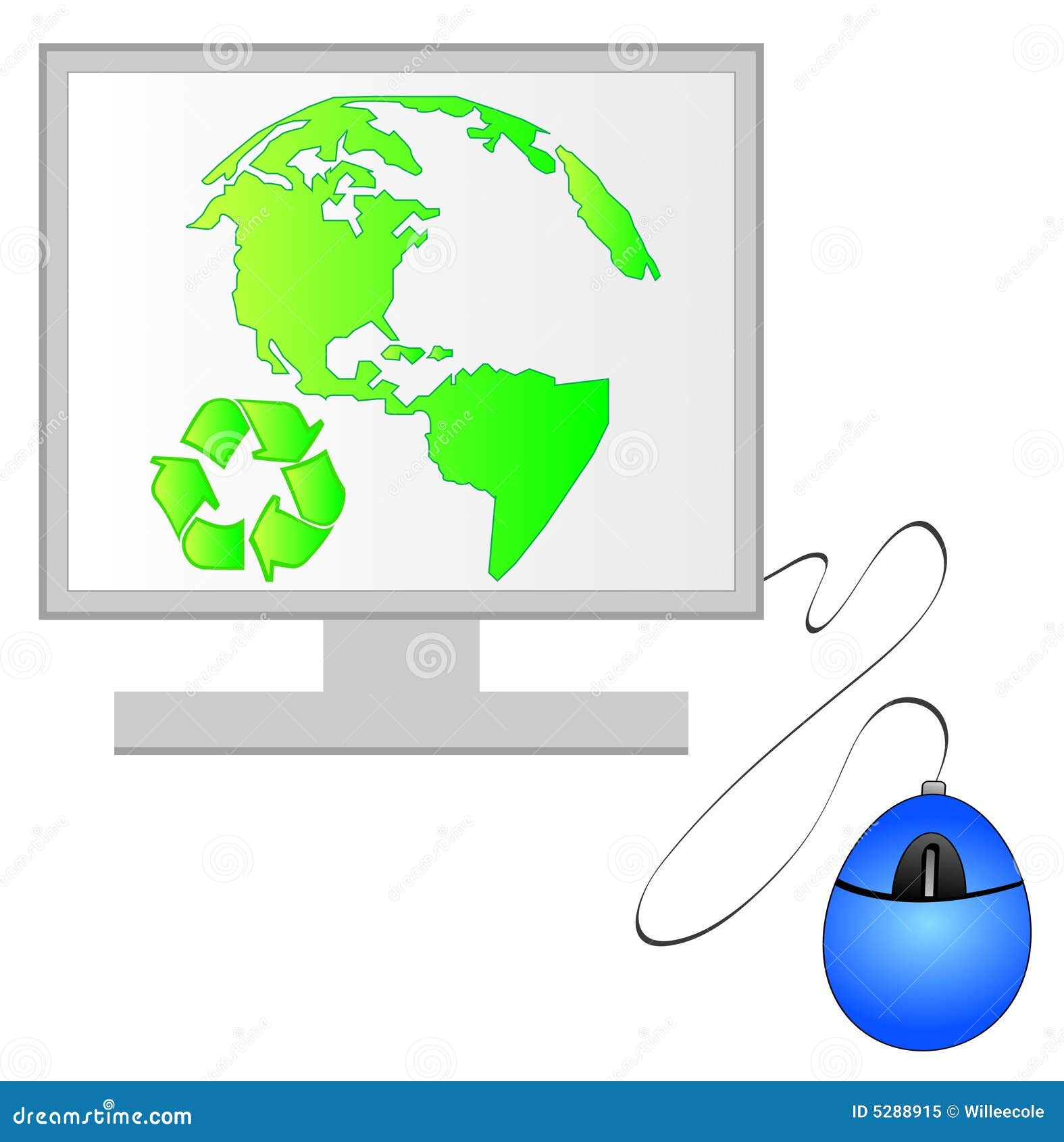 Recycle Concept on Computer Stock Vector - Illustration of arrow ...