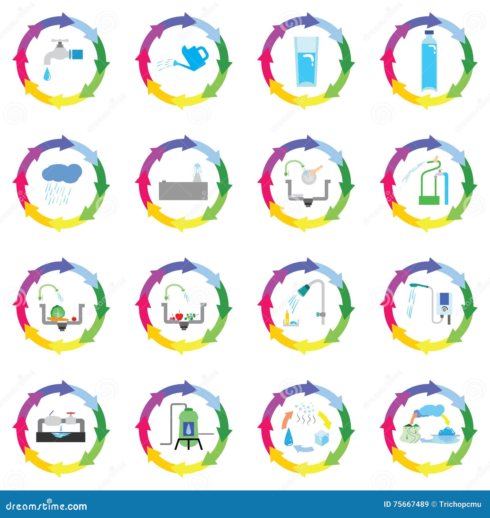 Recycle and Conservation Symbol for Water Use Stock Vector ...