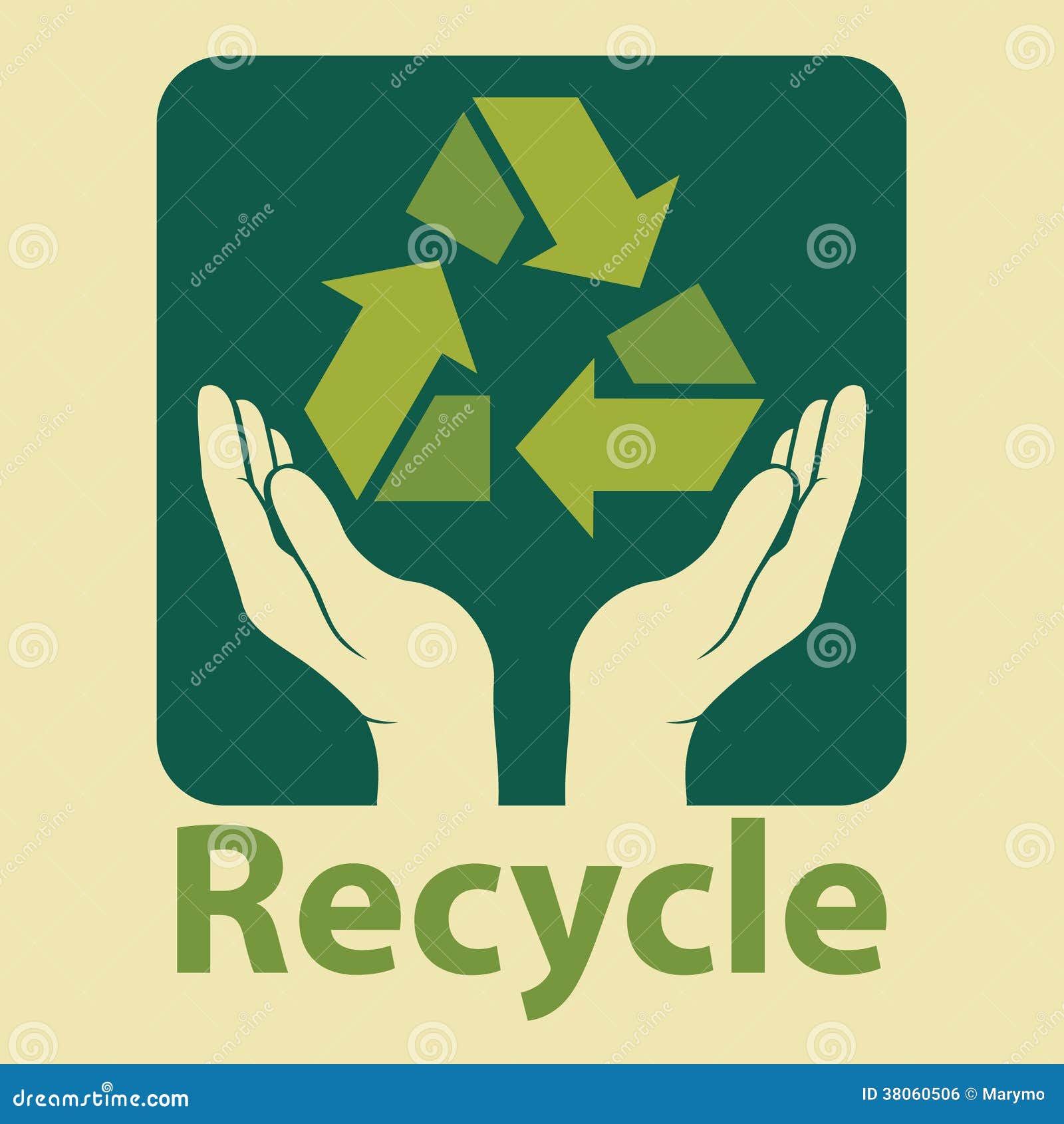 Recycle Design in Green Colors Stock Vector - Illustration of label ...