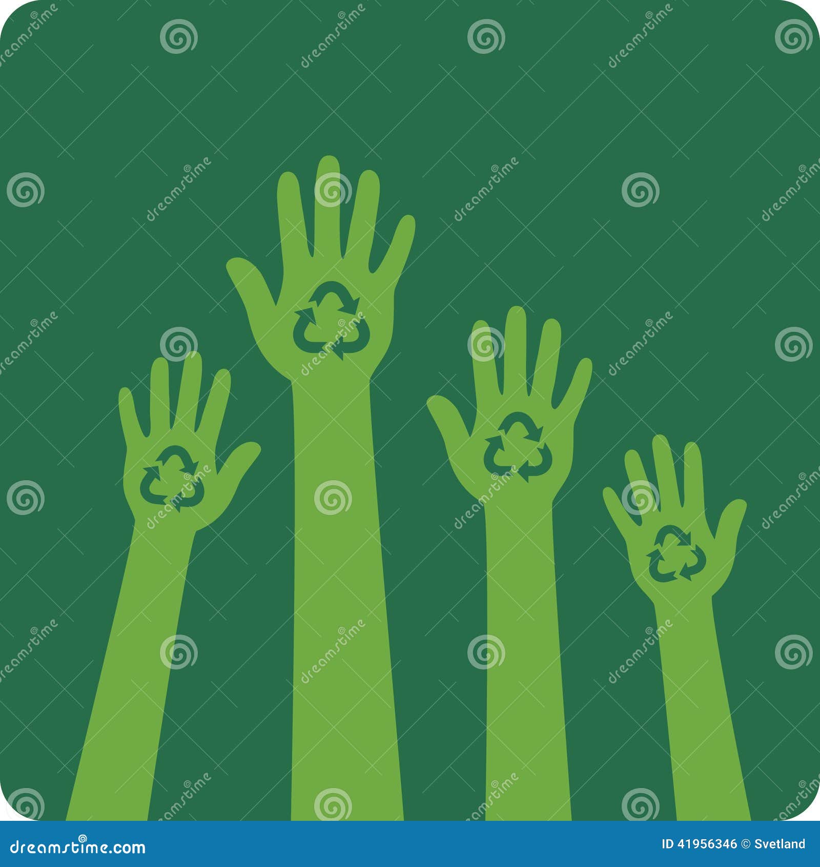 Recycle Design. Hands with Recycle Symbol Stock Vector - Illustration ...