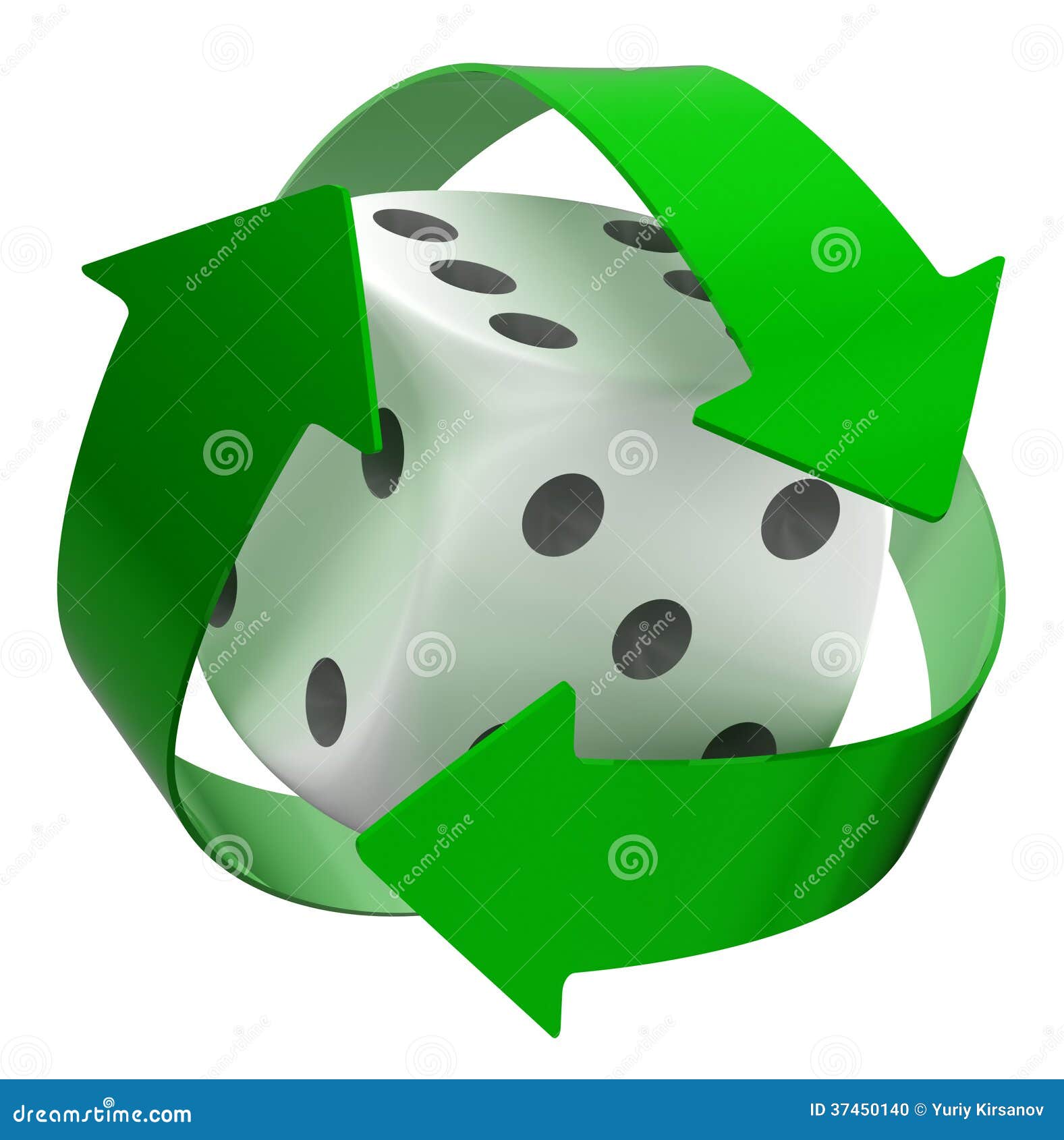 Recycle Dice stock illustration. Illustration of digitally - 37450140