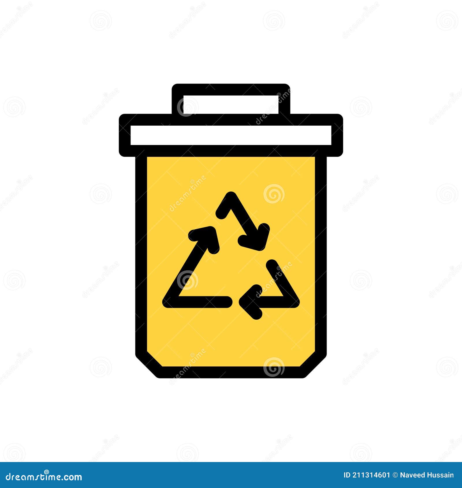 Recycle dustbin stock vector. Illustration of organic - 211314601