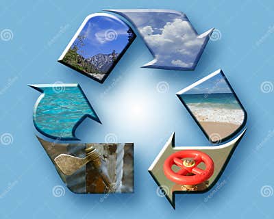 Recycle the Earth collage stock illustration. Illustration of push ...
