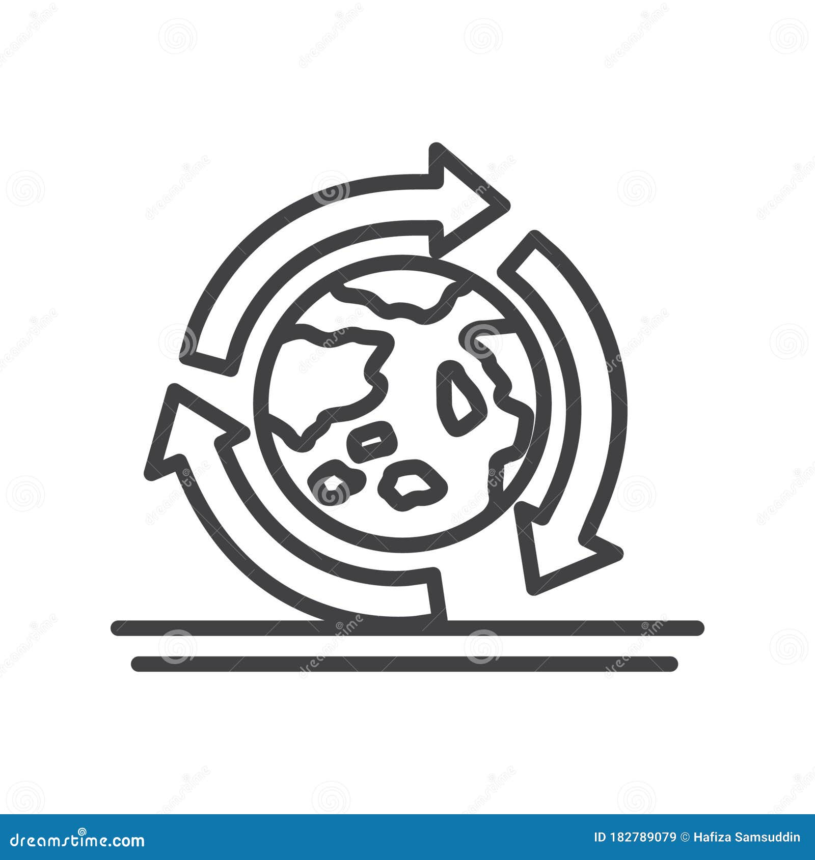 Recycle earth symbol stock vector. Illustration of earth - 182789079