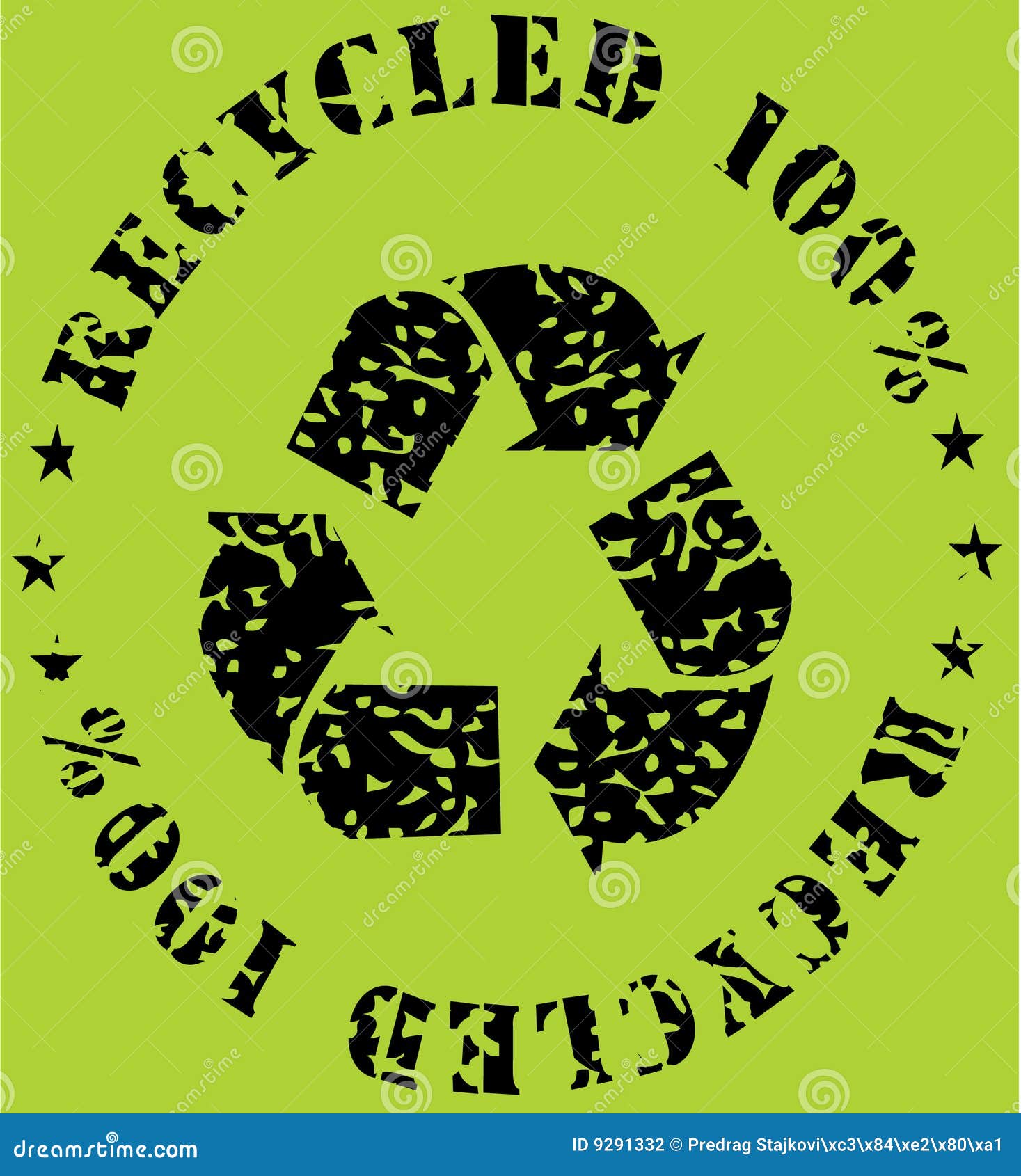 Recycle-ecological sign stock vector. Illustration of aged - 9291332