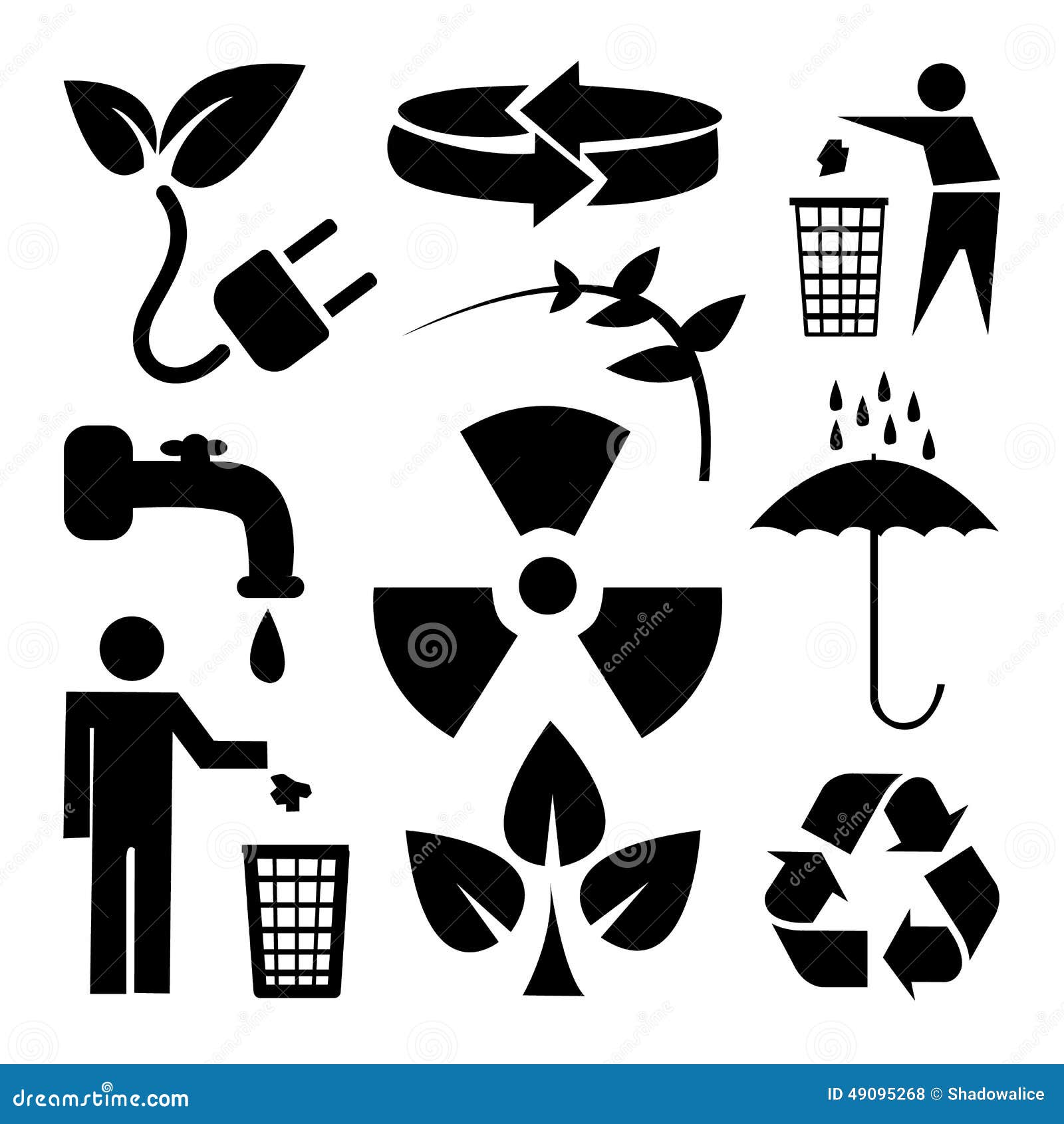 Recycle And Ecology Icons Set Great For Any Use Vector Eps10 Stock