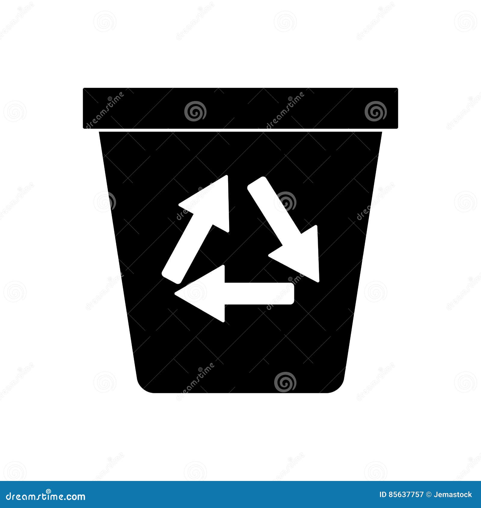 Recycle Ecology Trash Can Pictogram Stock Vector - Illustration of ...