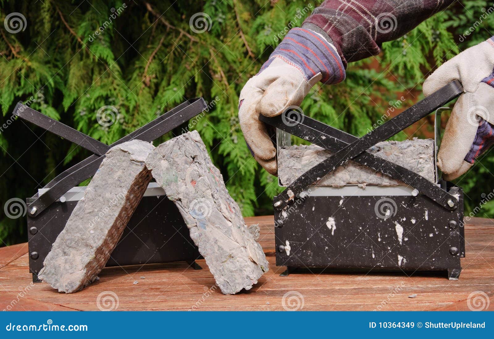 Recycle Fire Heating Blocks from Paper Stock Image - Image of junk ...