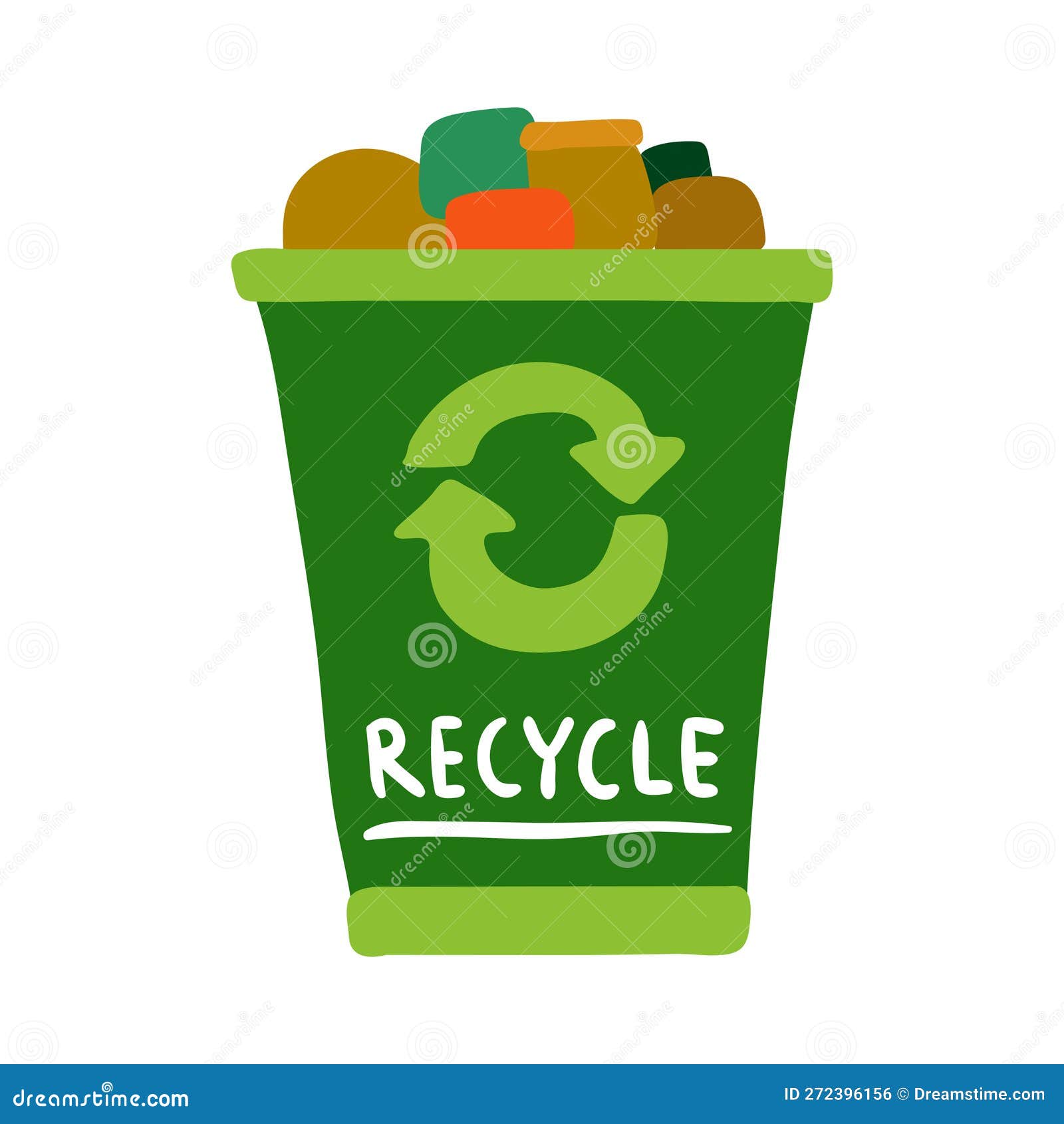 Recycle Flat Emblem stock vector. Illustration of garbage - 272396156
