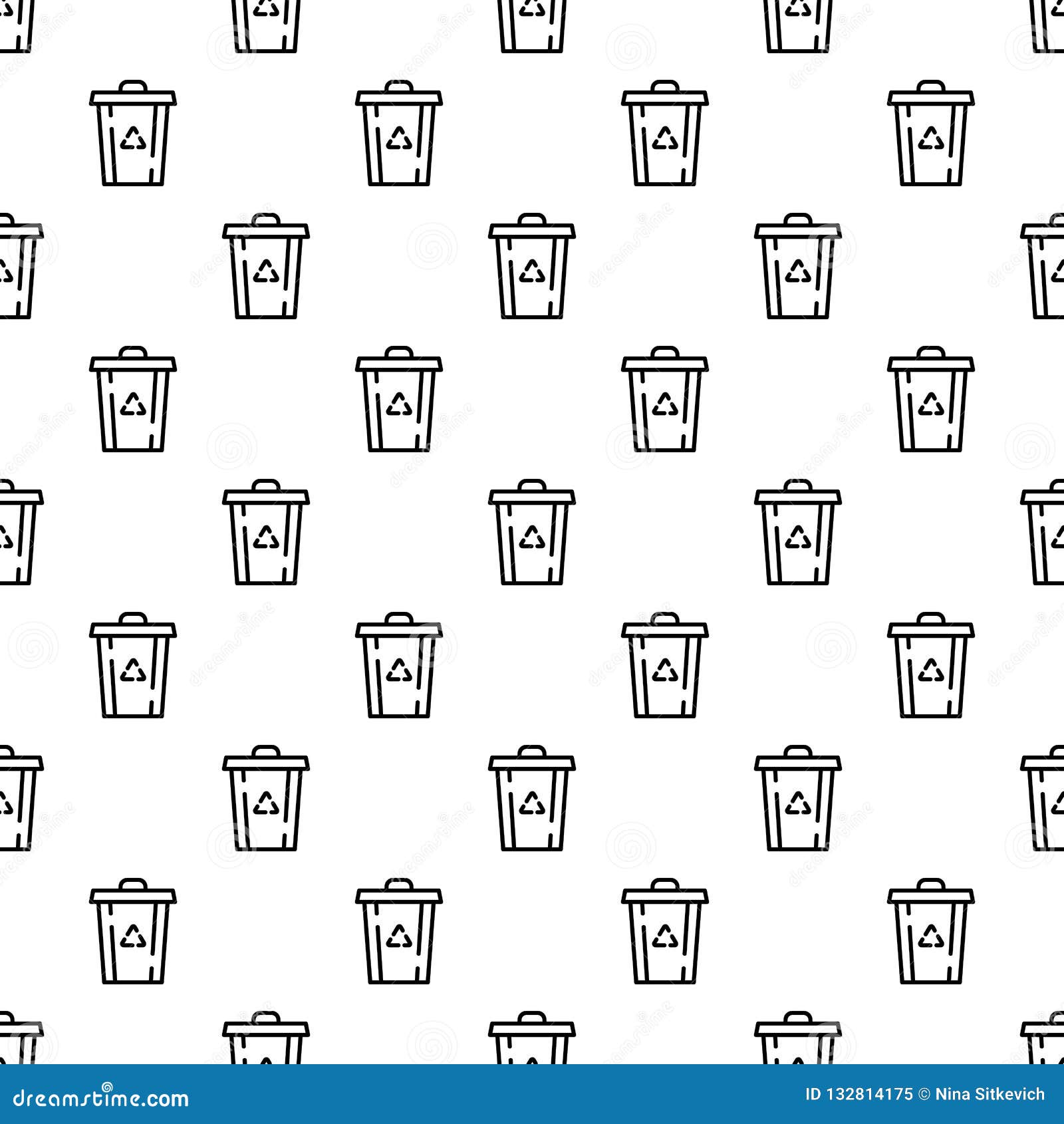 Recycle Garbage Bin Pattern Seamless Vector Stock Vector - Illustration ...