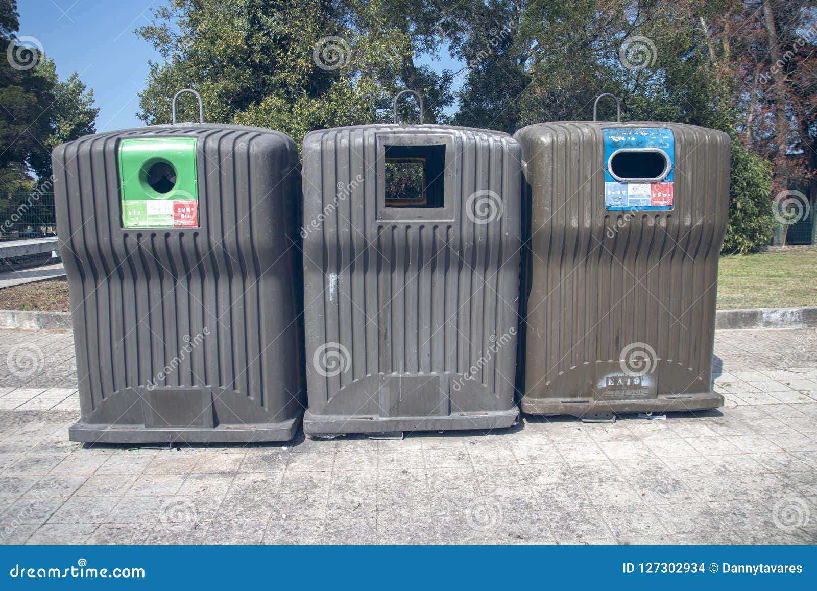 Recycle Garbage Can in the Park Stock Photo - Image of garbage, heat ...