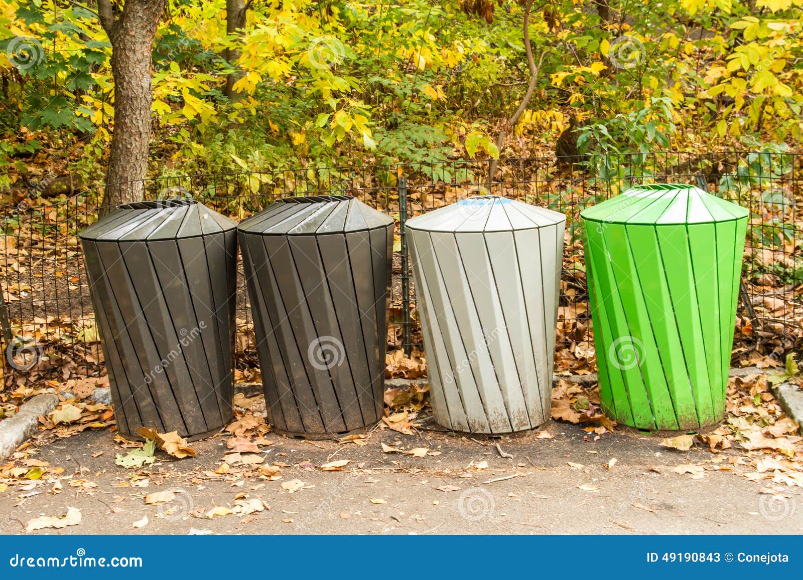 Recycle garbage cans stock image. Image of trashcan, natural - 49190843