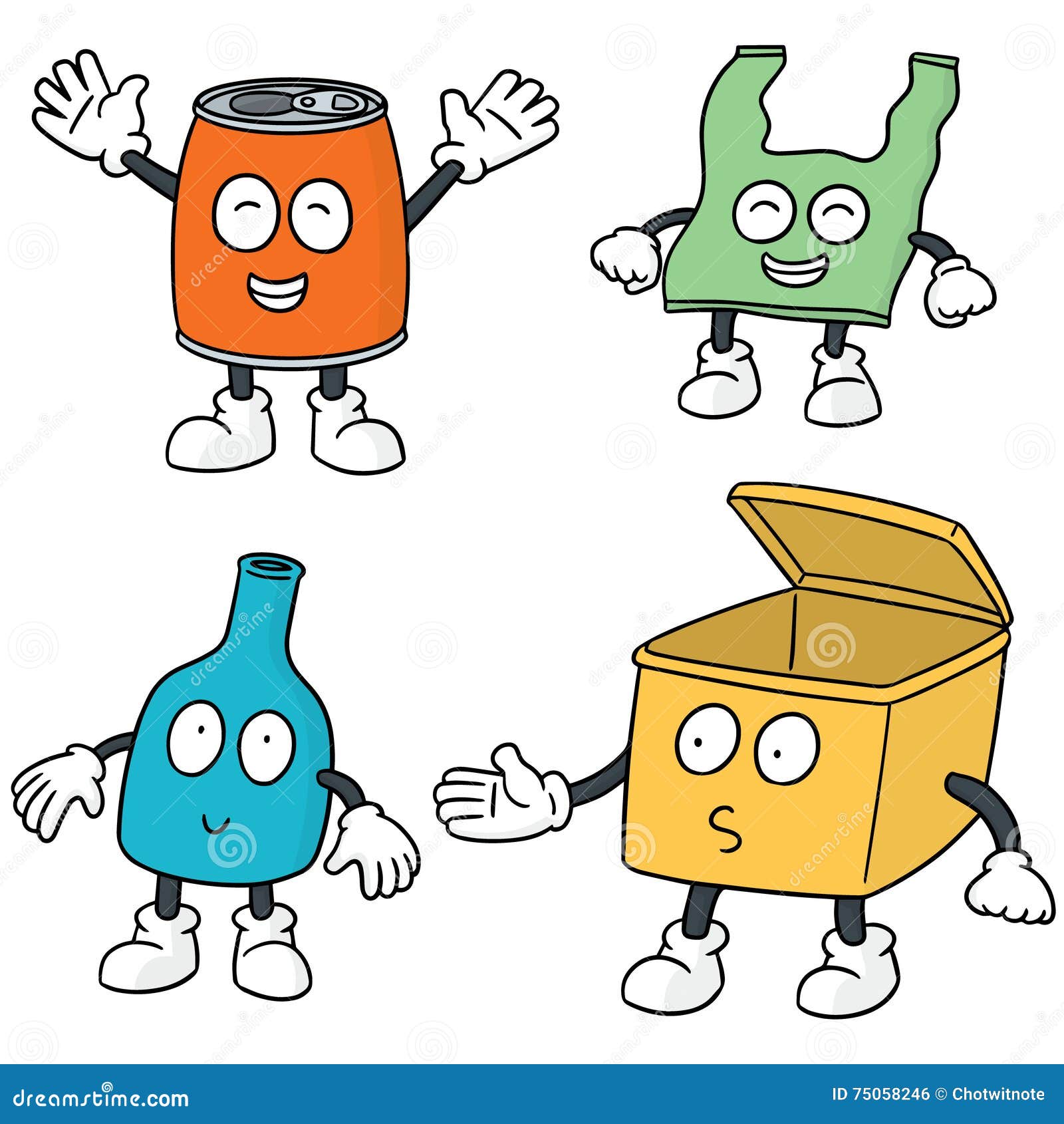 Recycle Garbage Cartoon Vector Illustration | CartoonDealer.com #75058246