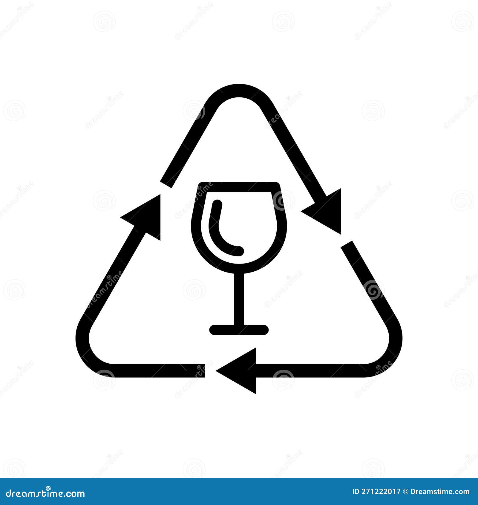 Recycle Glass Vector Icon Logo Badge Stock Vector - Illustration of ...
