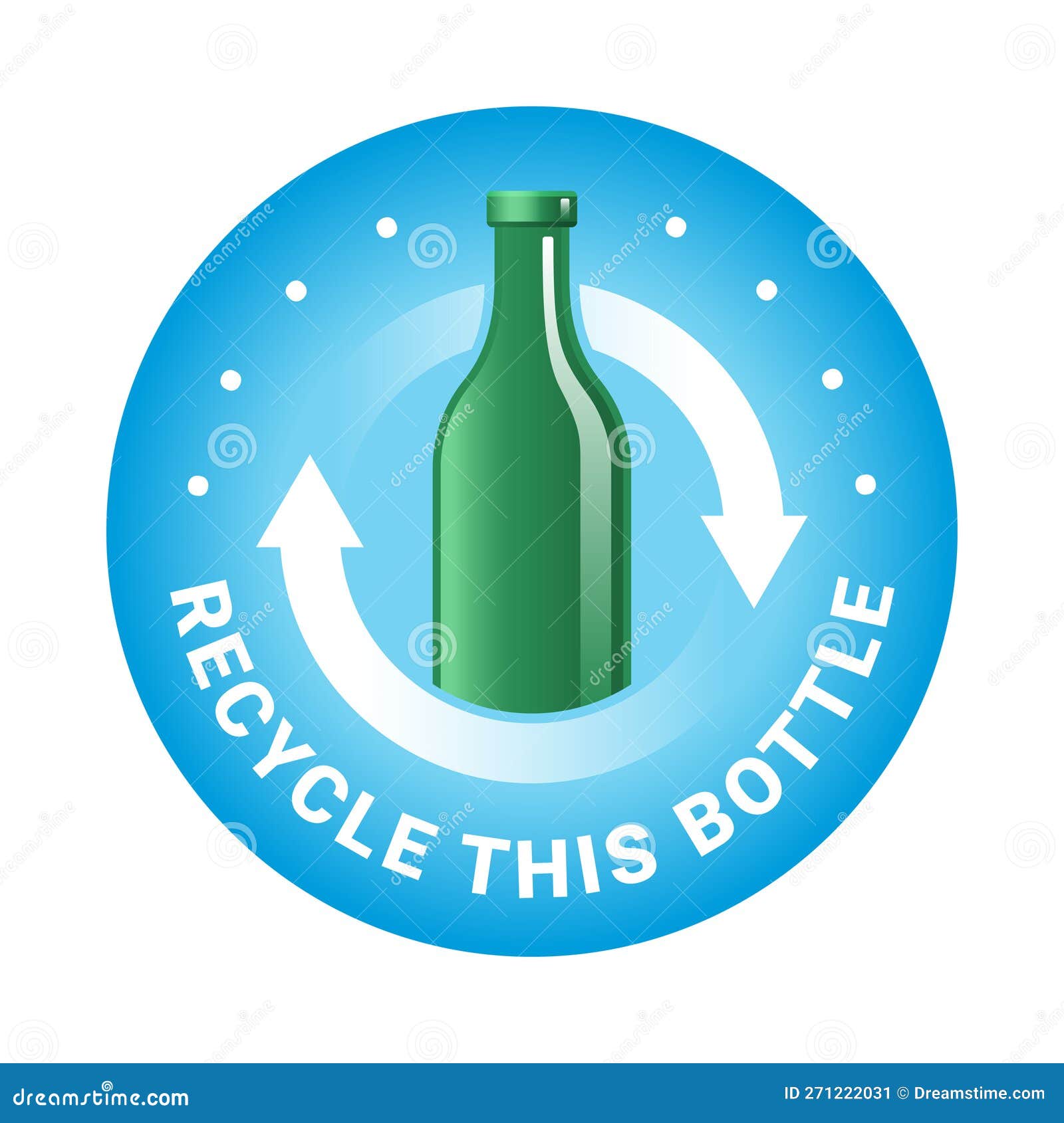 Recycle Glass Vector Icon Logo Badge Stock Vector - Illustration of ...