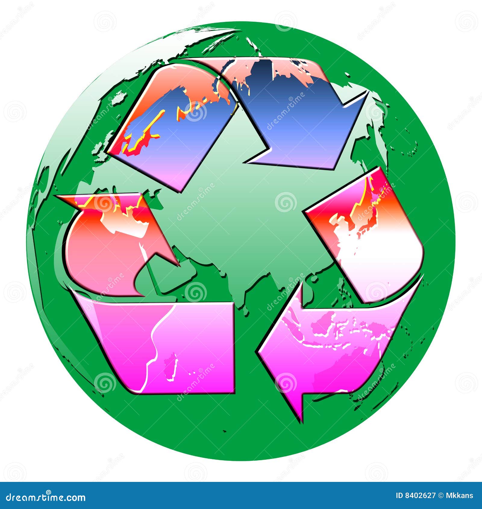 Recycle globe stock illustration. Illustration of rays - 8402627