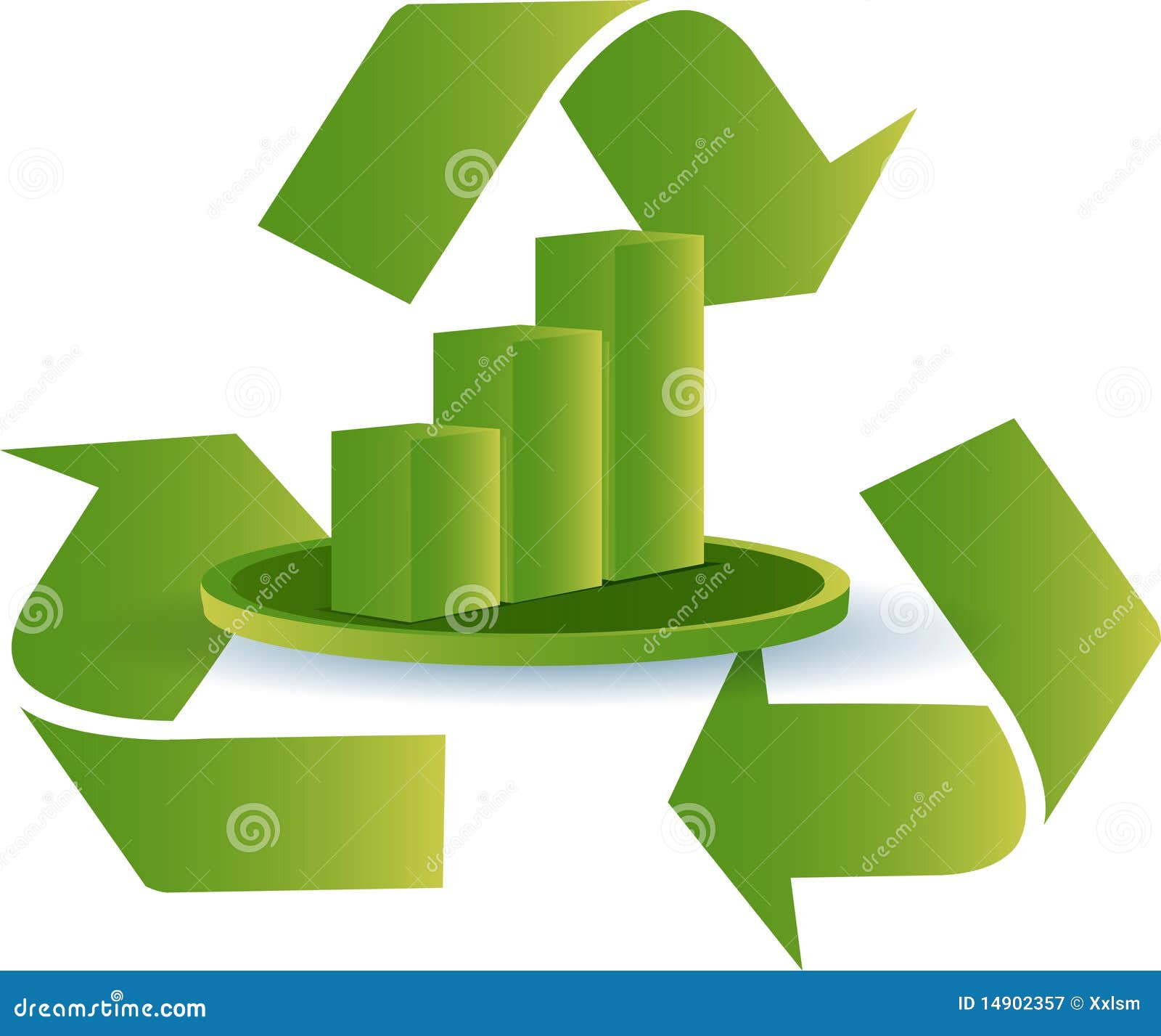 Recycle graph stock vector. Illustration of flow, blank - 14902357