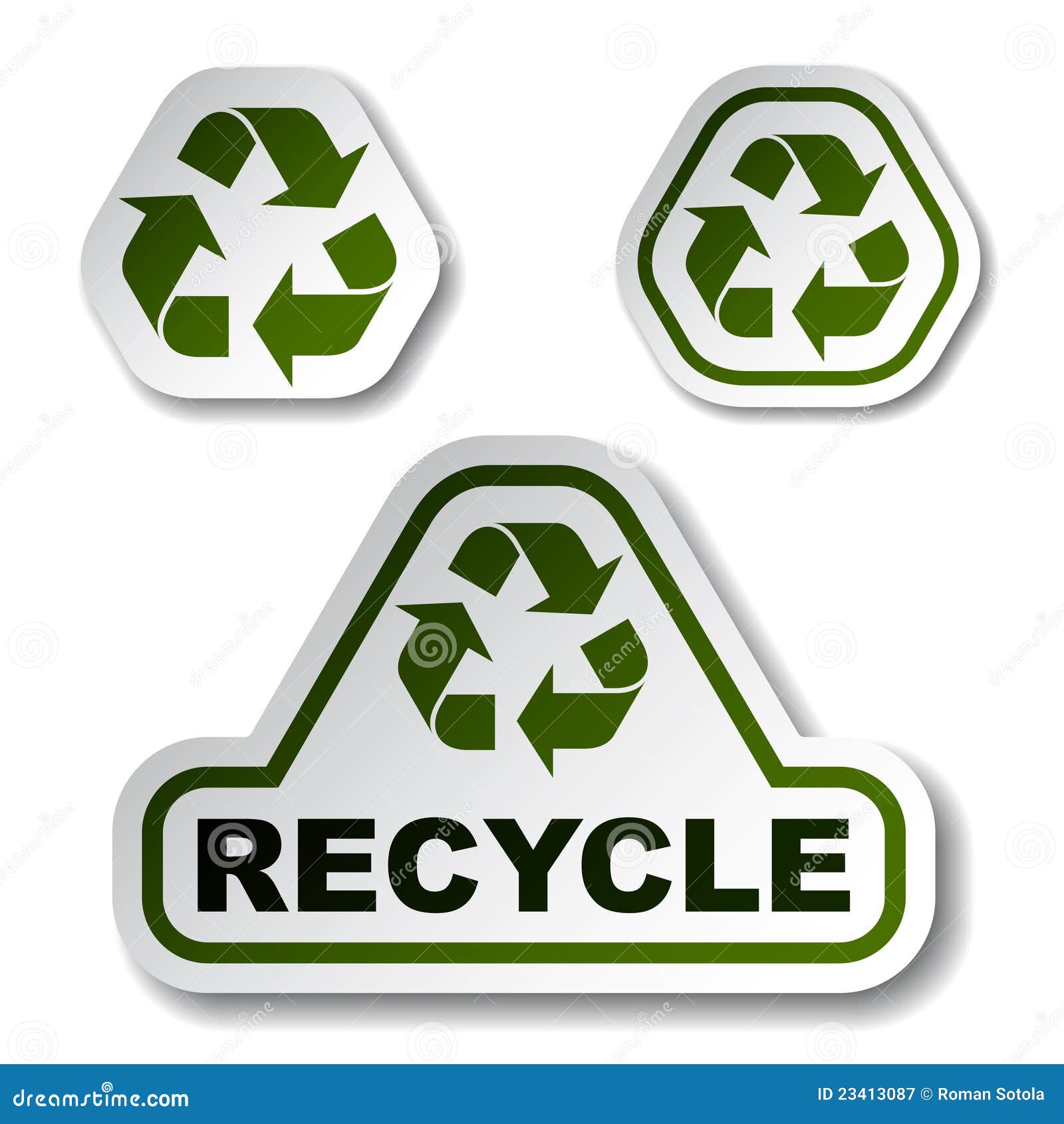 Recycle Green Arrow Stickers Stock Vector - Illustration of mark ...