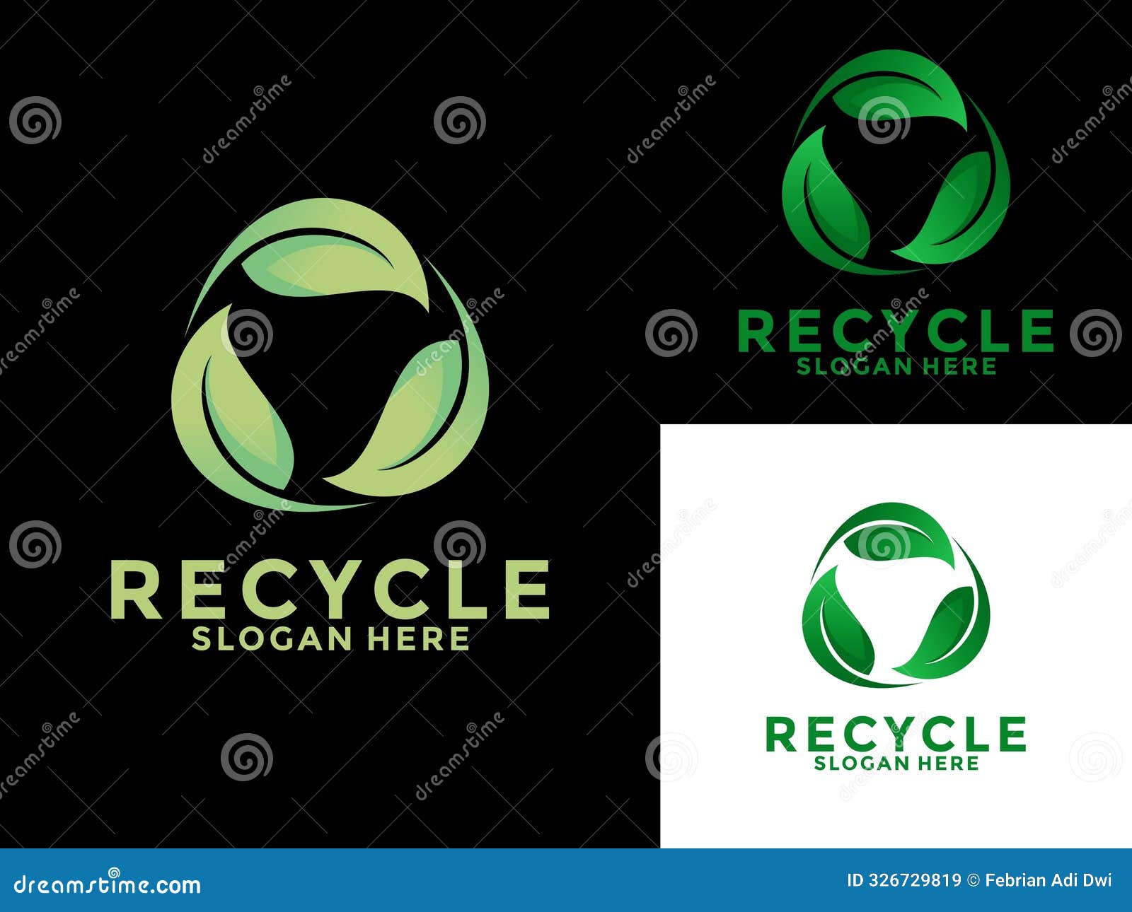 Recycle with Green Leaf, Recycling Ecology Logo, Eco and Save Planet ...