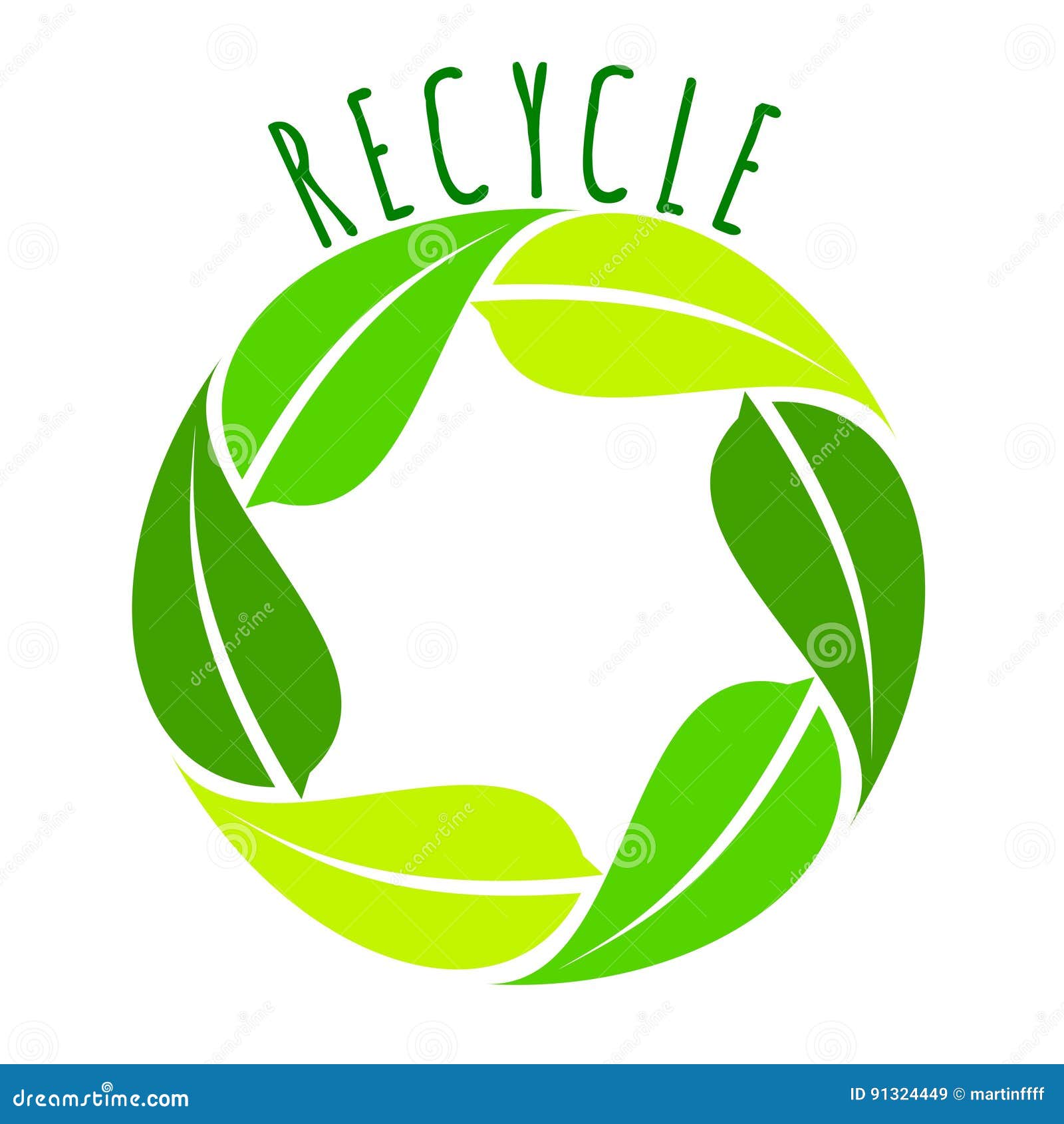 Recycle - Green Leaves Circle Logo, Vector Stock Vector - Illustration ...