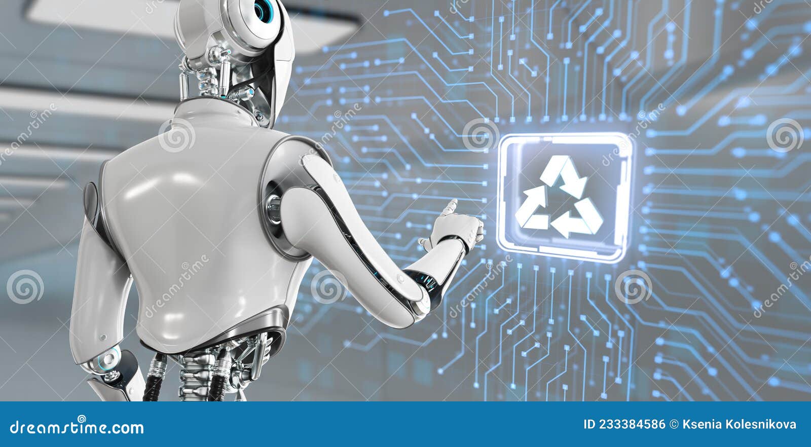 Robot And Recycle Sign Stock Photo | CartoonDealer.com #14190276