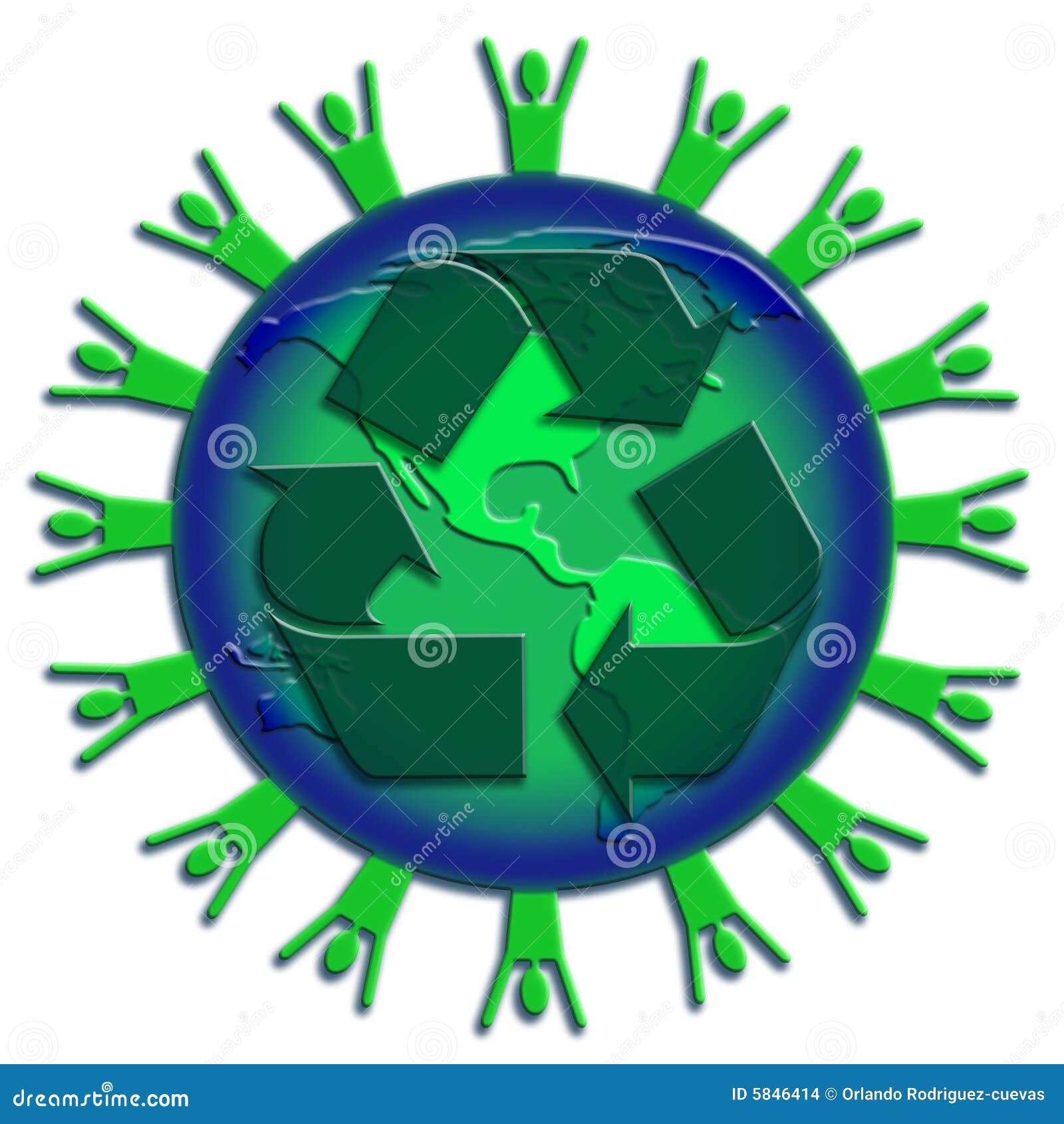 Recycle a green world stock illustration. Illustration of celebrate ...
