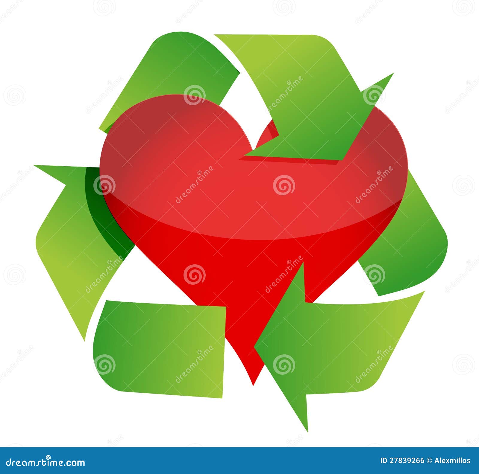 Recycle heart stock illustration. Illustration of science - 27839266