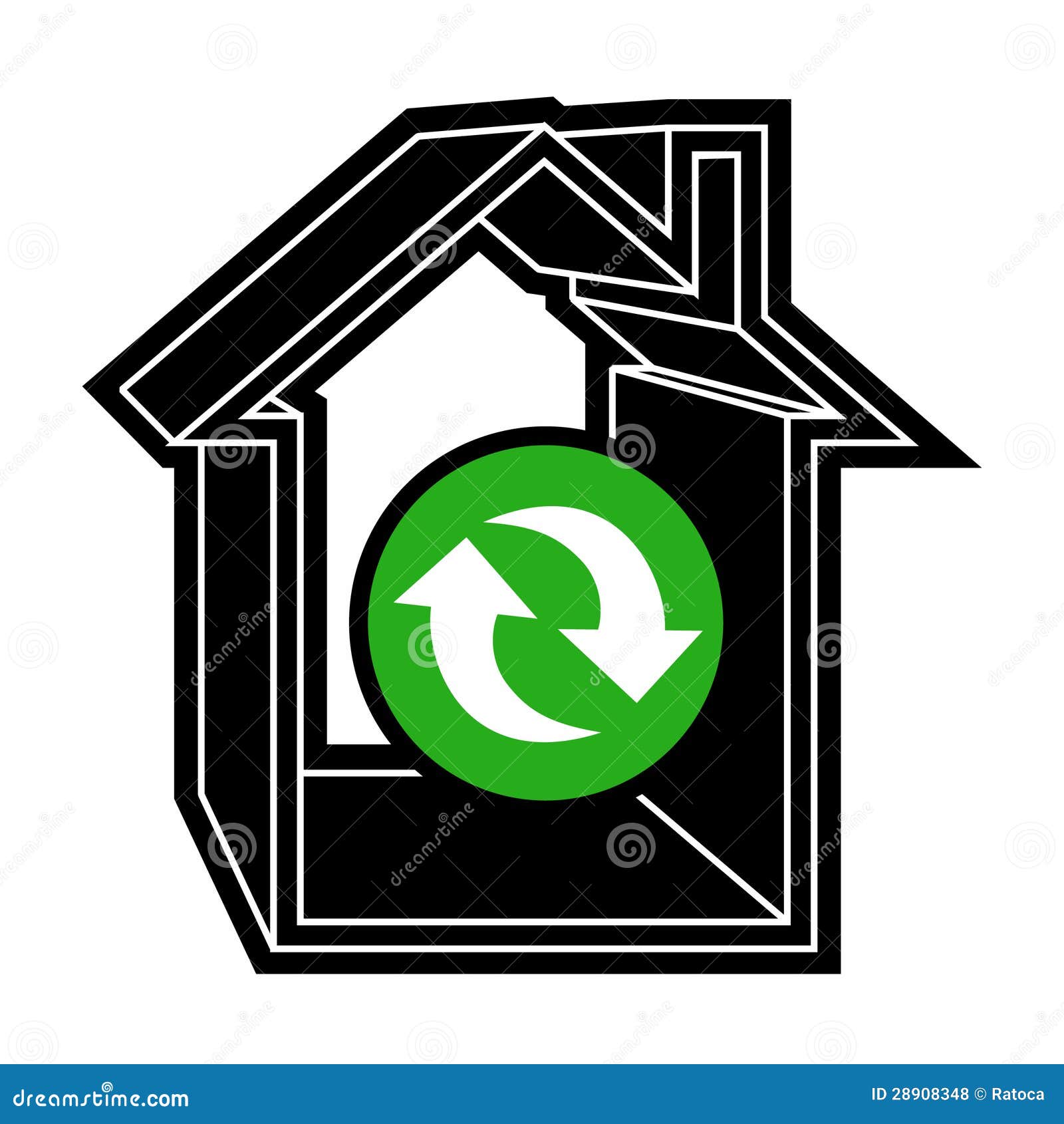 Recycle house stock vector. Illustration of oval, abstract - 28908348